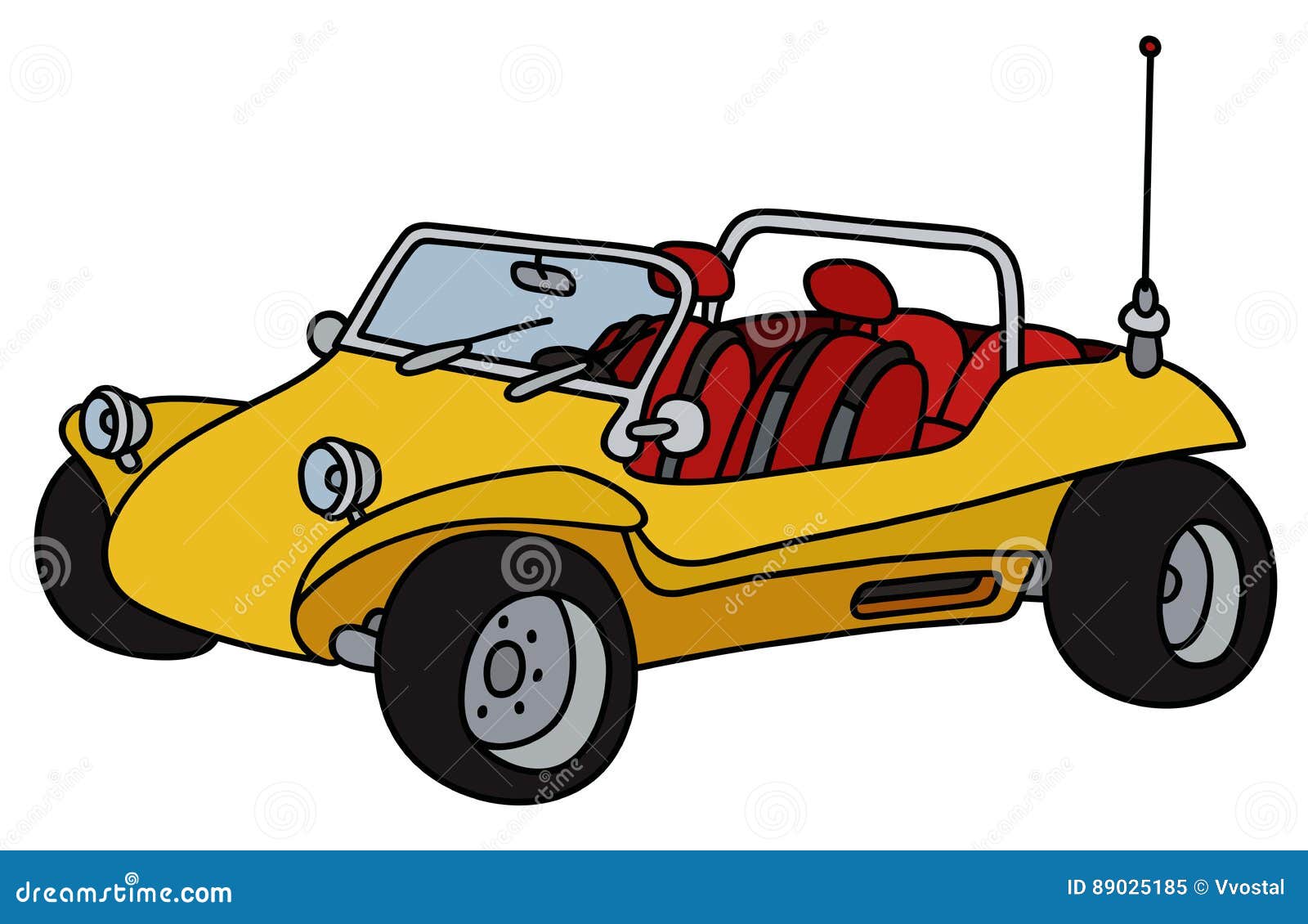 Yellow dune buggy stock vector. Illustration of buggy - 89025185