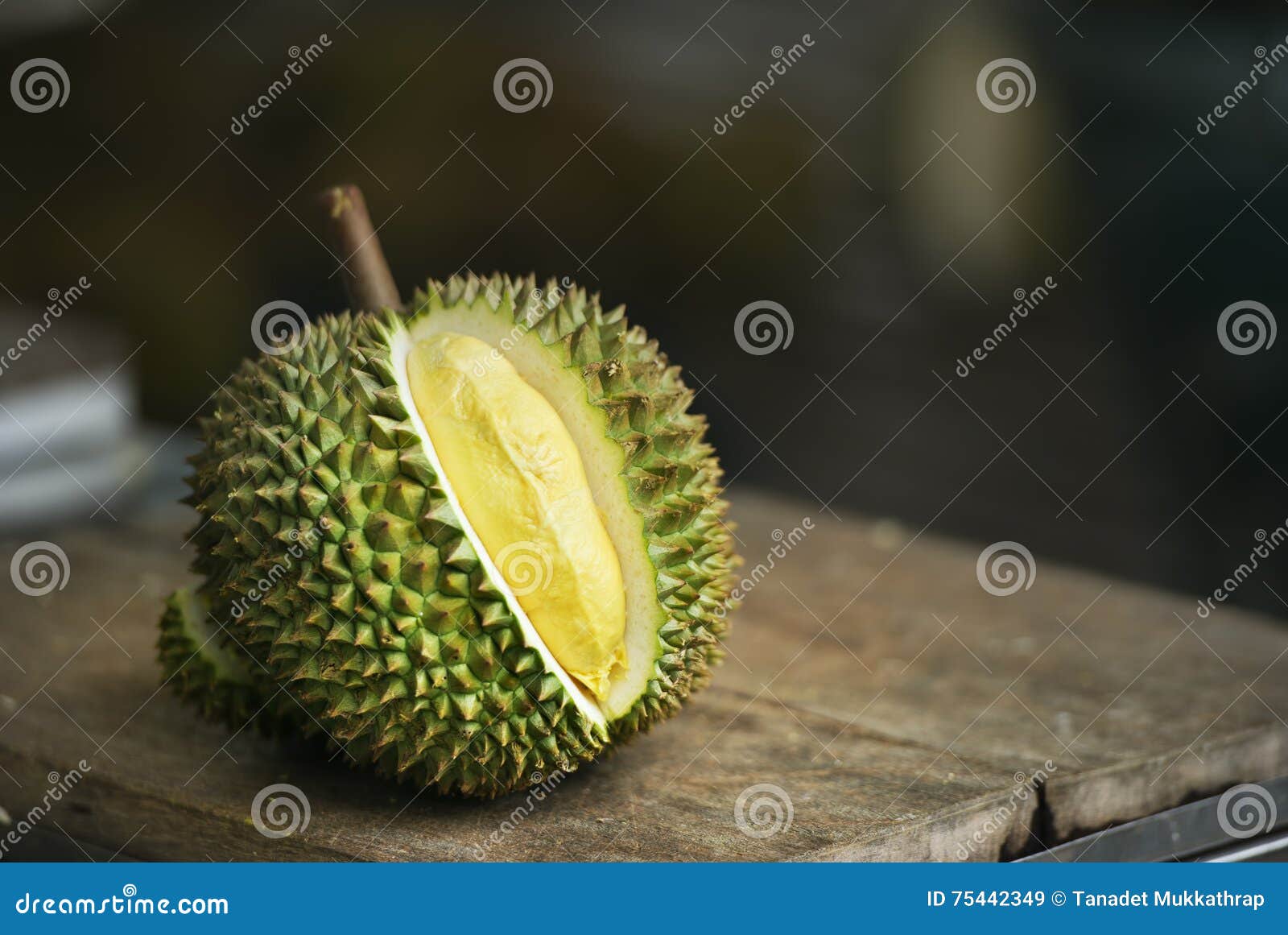 Yellow Durian on table stock image. Image of delicious - 75442349