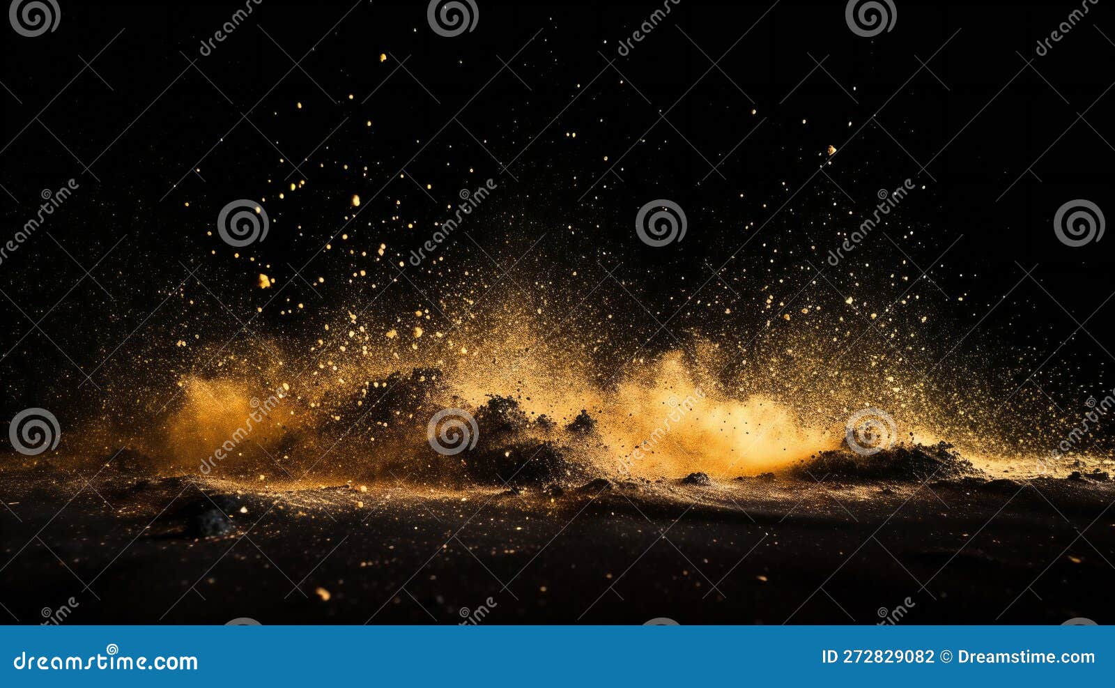 Yellow Dust Explosion on Black Background, Abstract, Backgrounds Stock ...