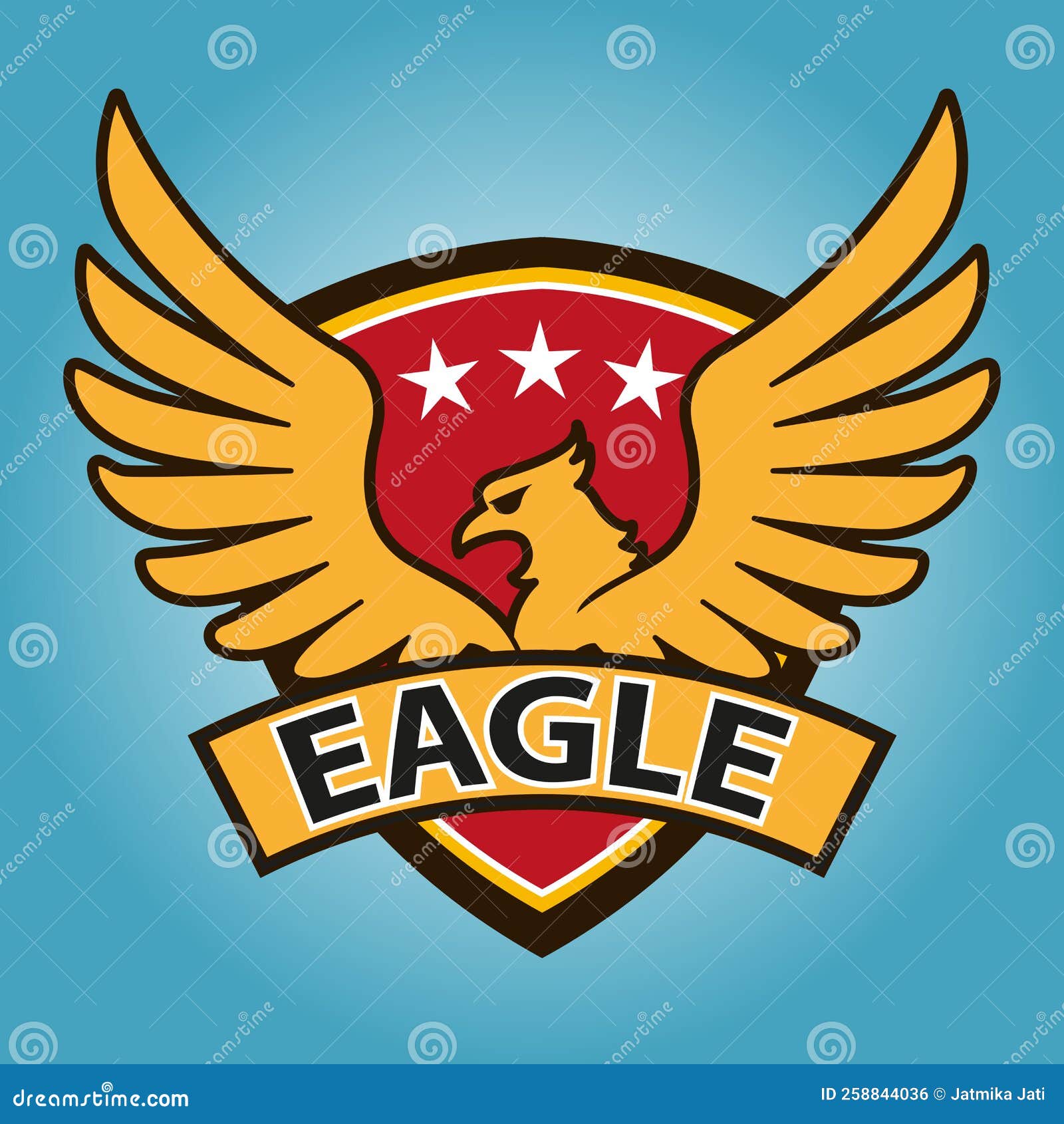 Yellow Eagle emblem stock vector. Illustration of identity - 258844036