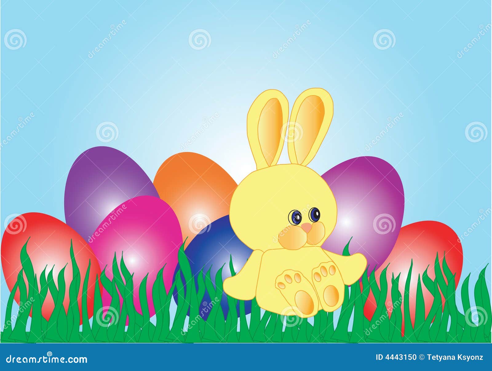 Yellow Easter Bunny stock vector. Illustration of dyed - 4443150