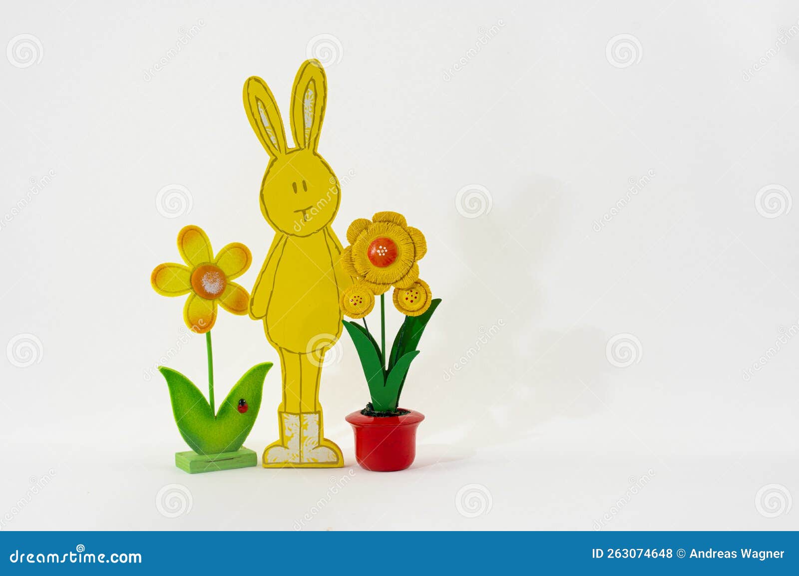 Yellow easter bunny stock photo. Image of copy, present - 263074648