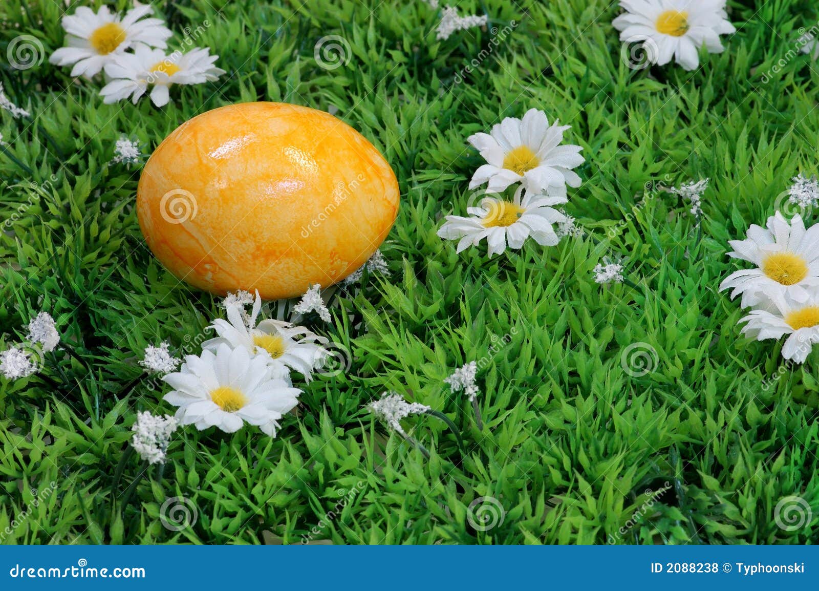 Yellow Easter Egg stock photo. Image of orange, flowers - 2088238