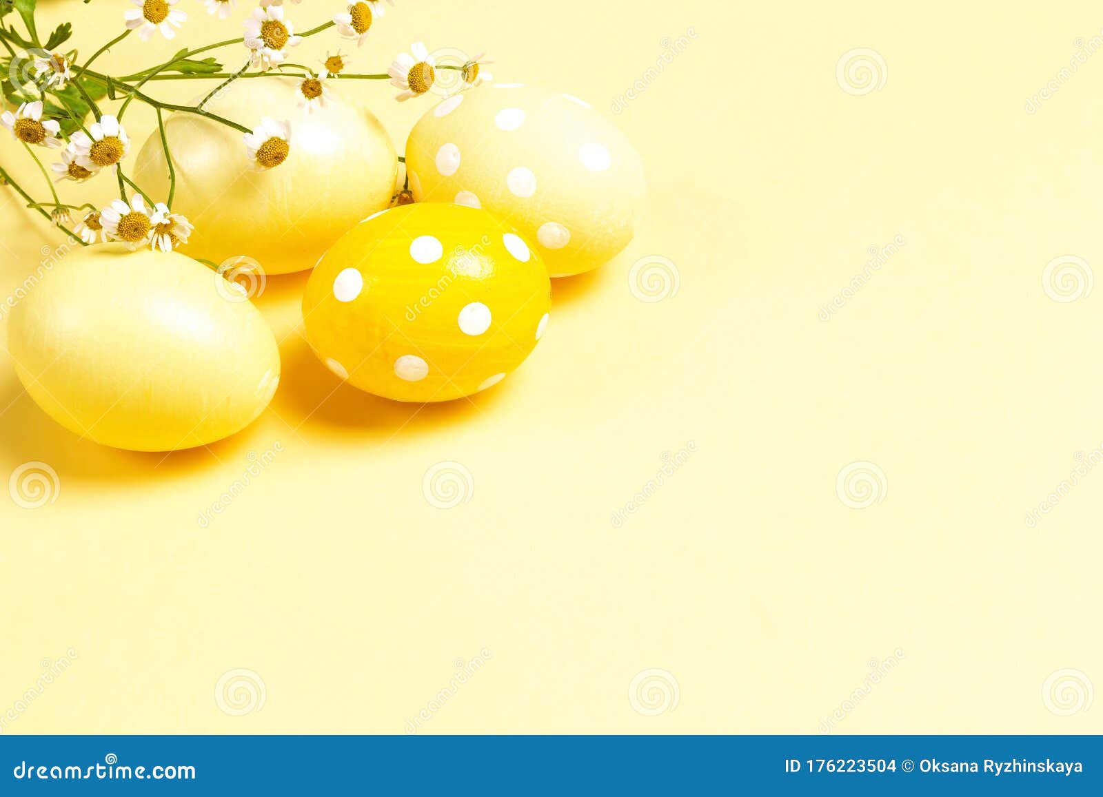 Yellow Easter Eggs on a Yellow Background Stock Photo - Image of food ...