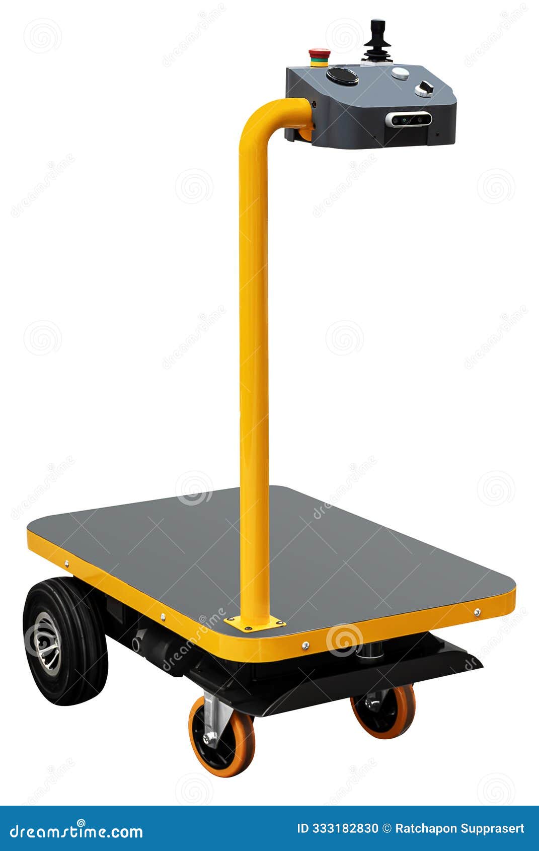 Yellow Electric Hand Trolley Cart Stock Photo - Image of clipping ...