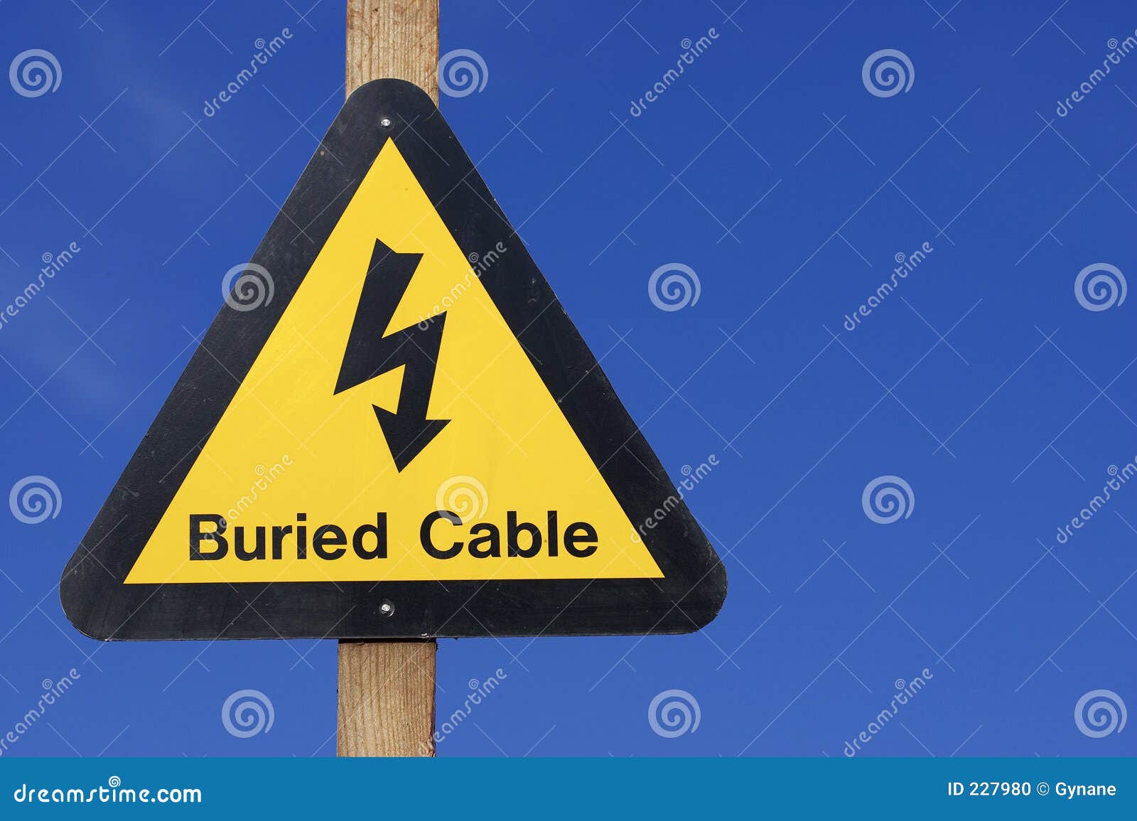 Yellow Electrical Hazard Sign Stock Photo - Image of post, single: 227980