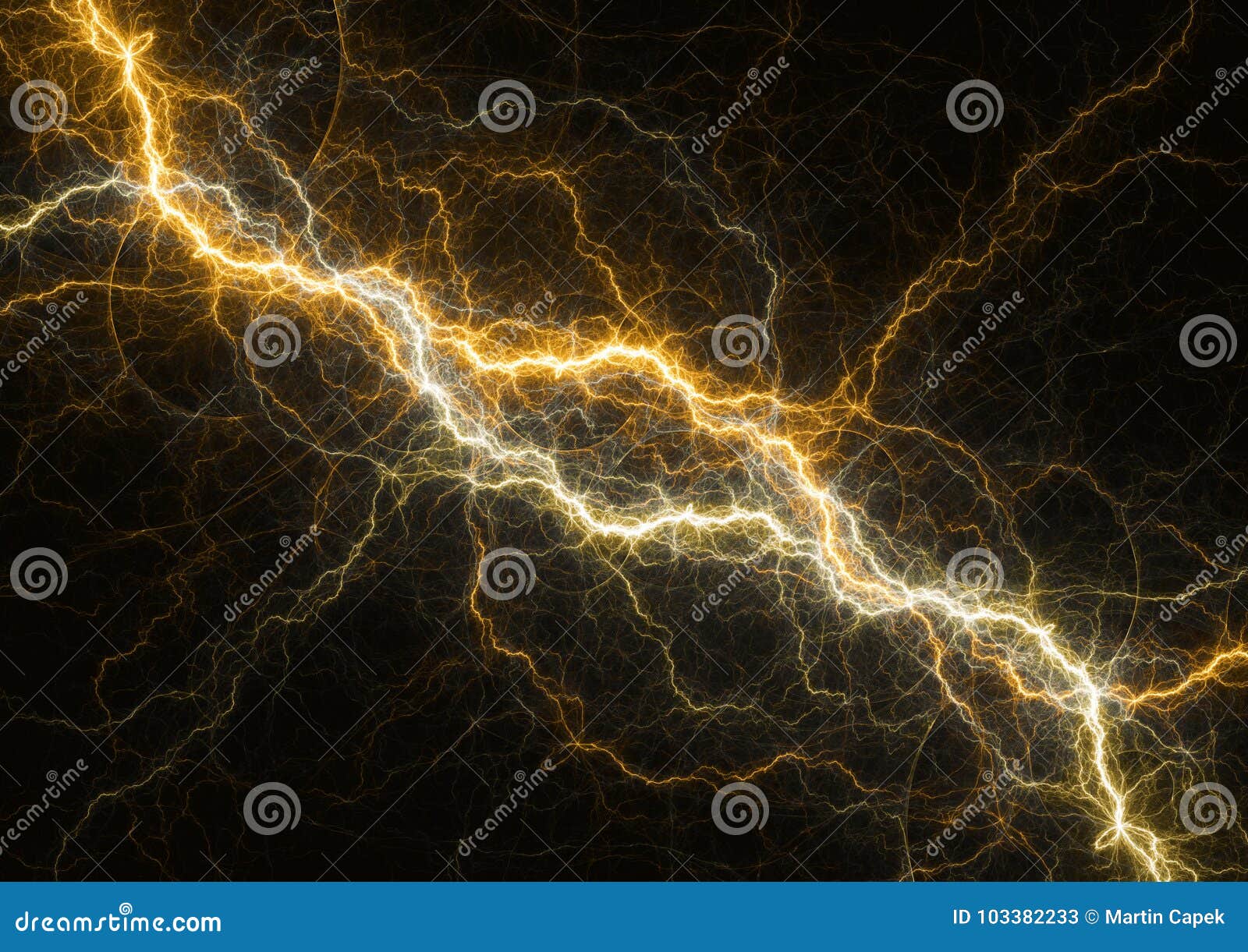 Yellow Electrical Lightning Stock Illustration - Illustration of ...