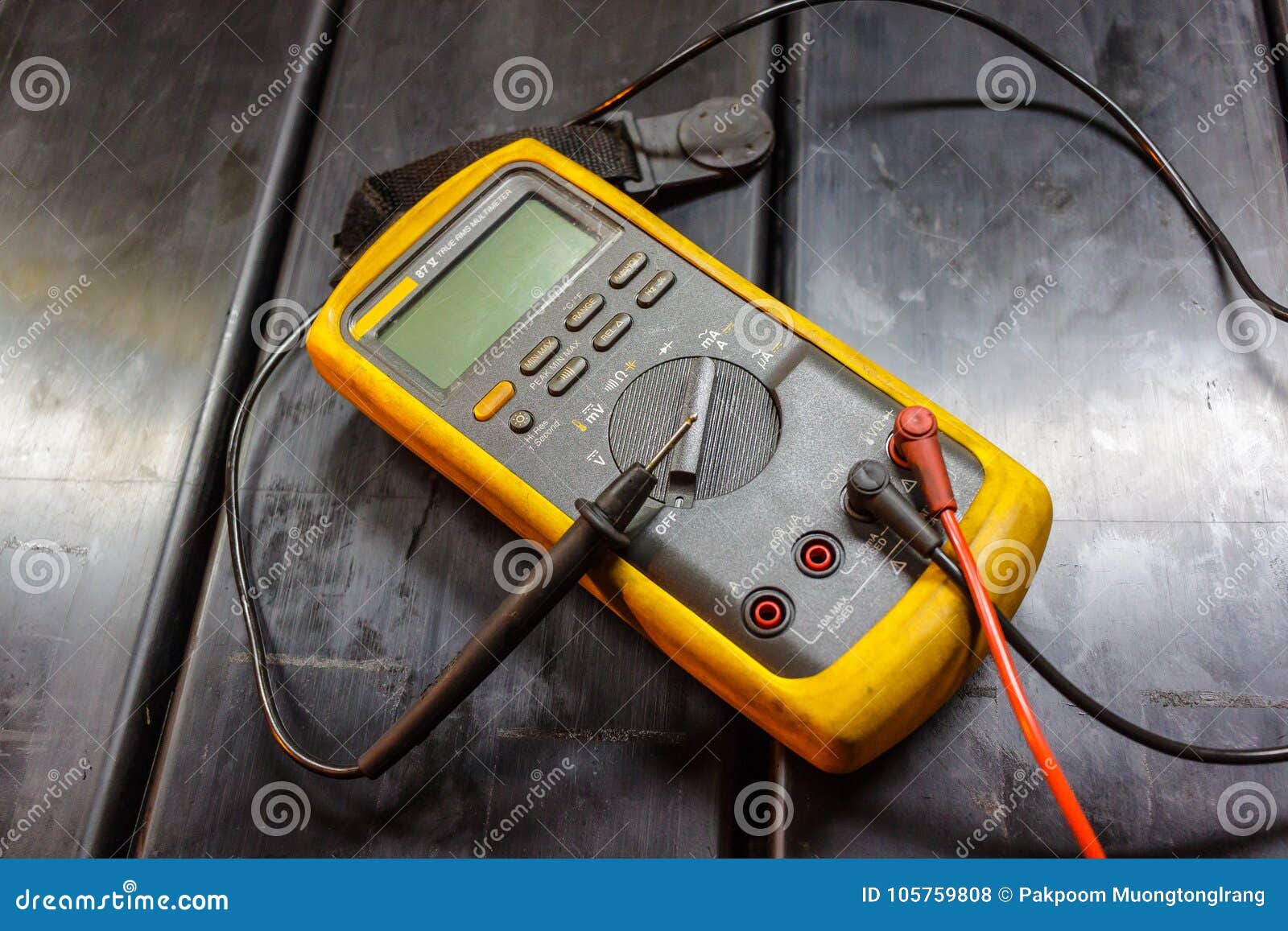 Yellow Electrical Multimeter. Stock Photo - Image of electrician ...