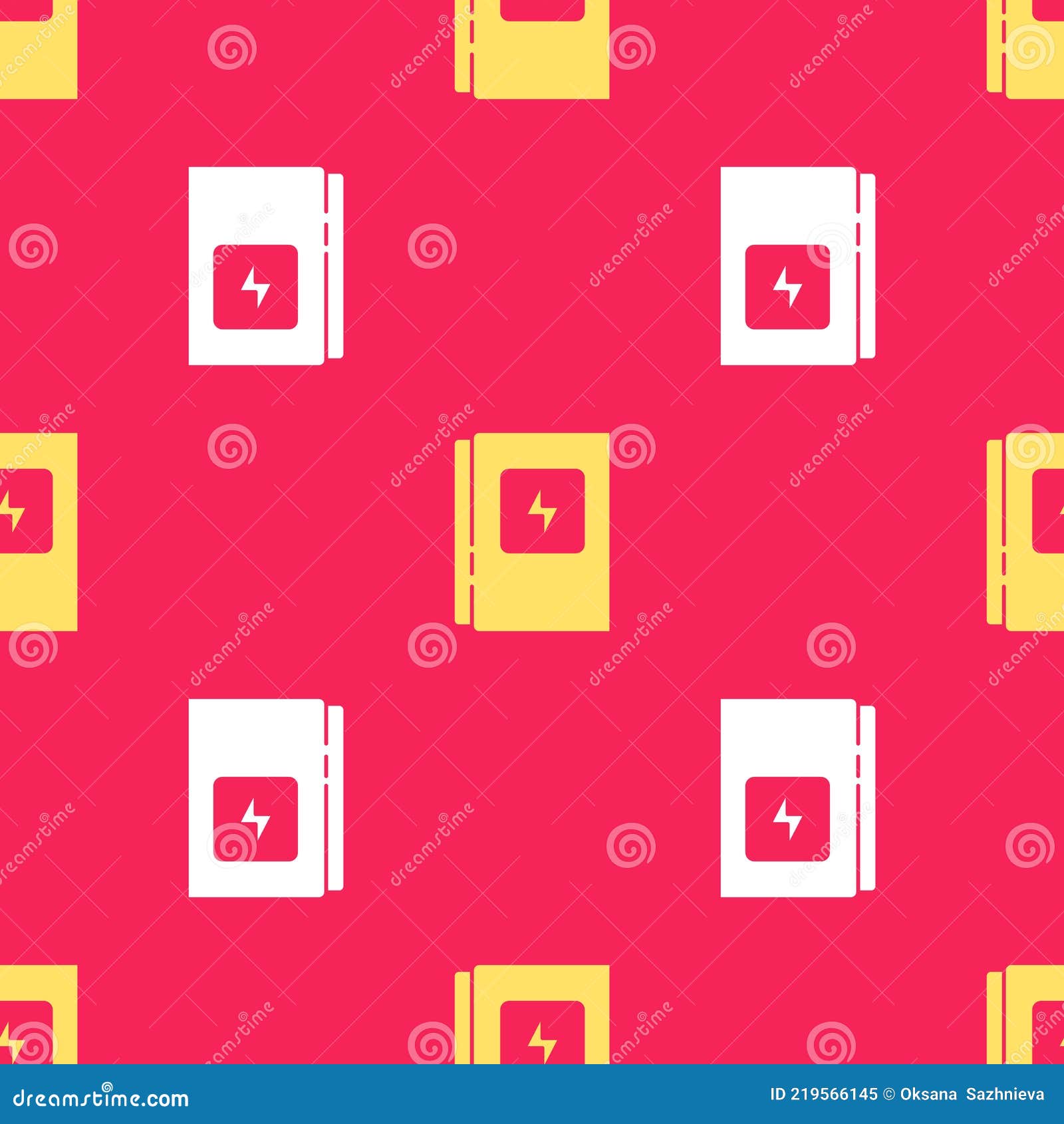 Yellow Electrical Panel Icon Isolated Seamless Pattern on Red ...