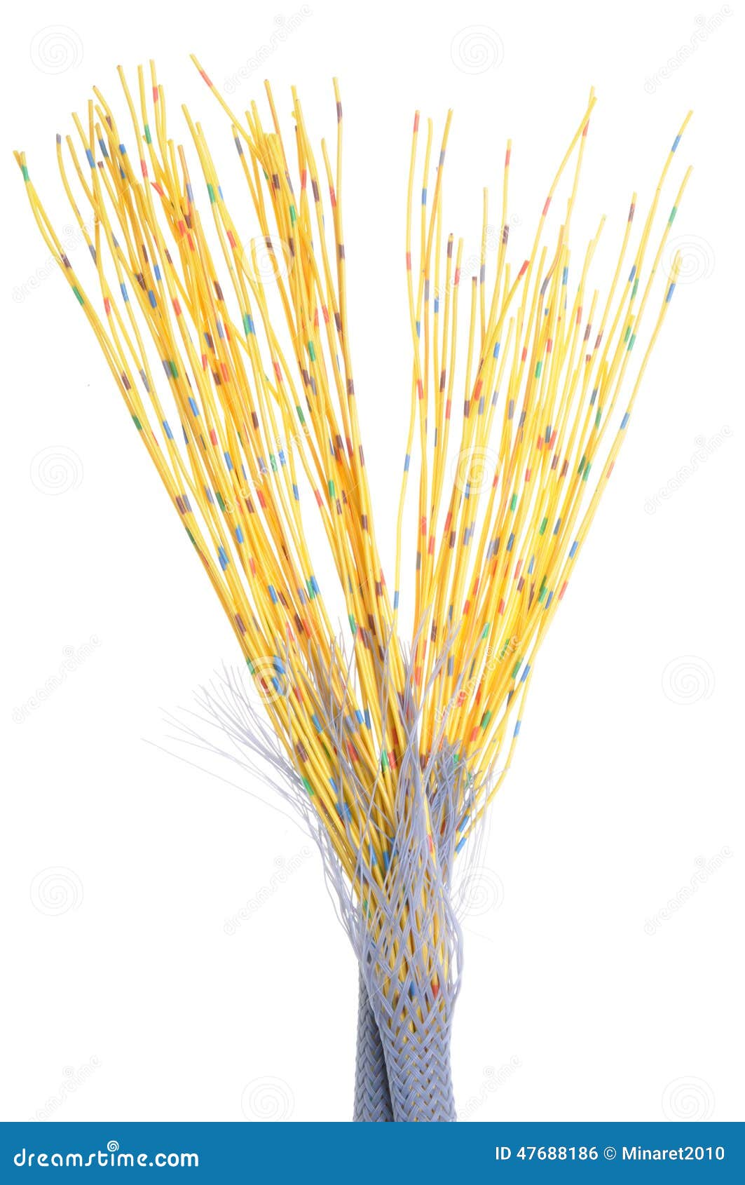 Yellow Electrical Wires with Cable Shield Stock Photo - Image of ...