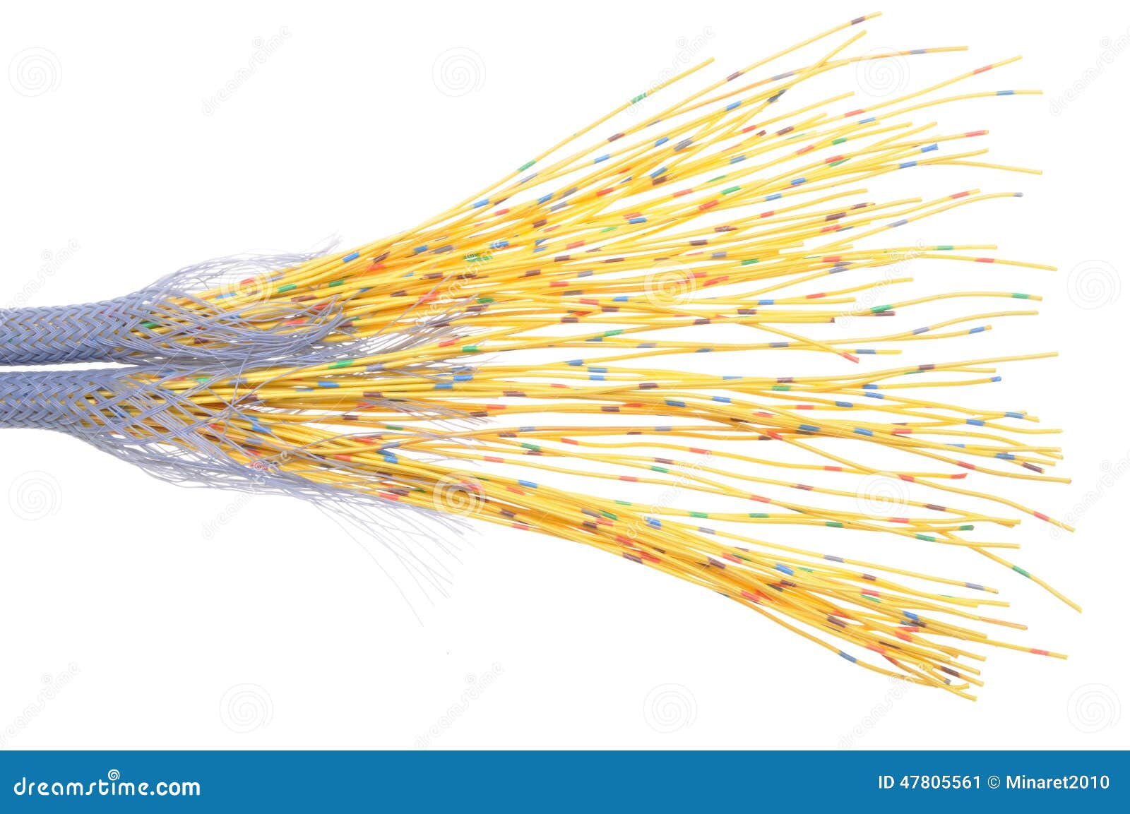 Yellow Electrical Wires with Cable Shield Stock Image - Image of ...
