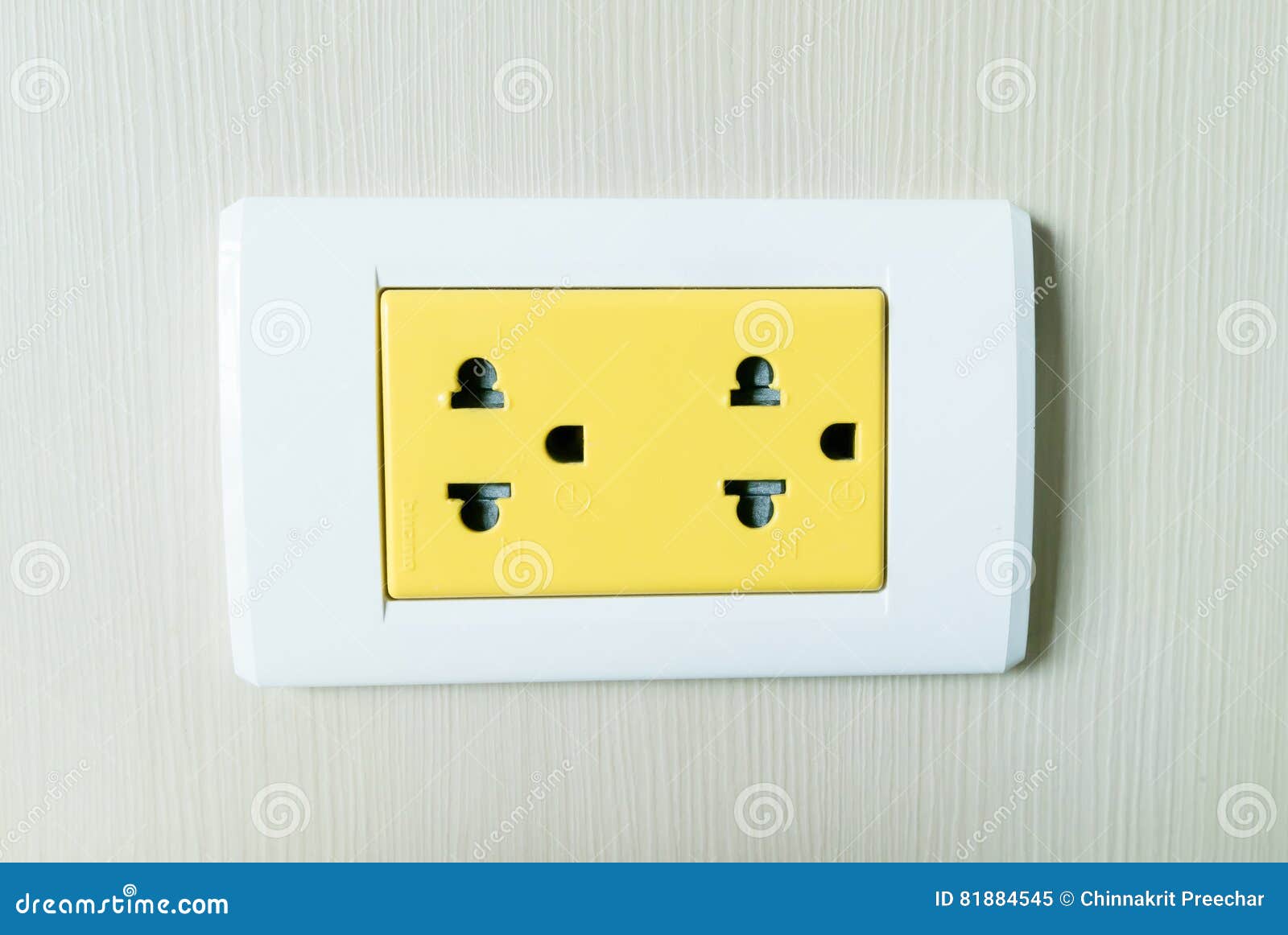 Yellow electricity plug stock image. Image of outlet - 81884545