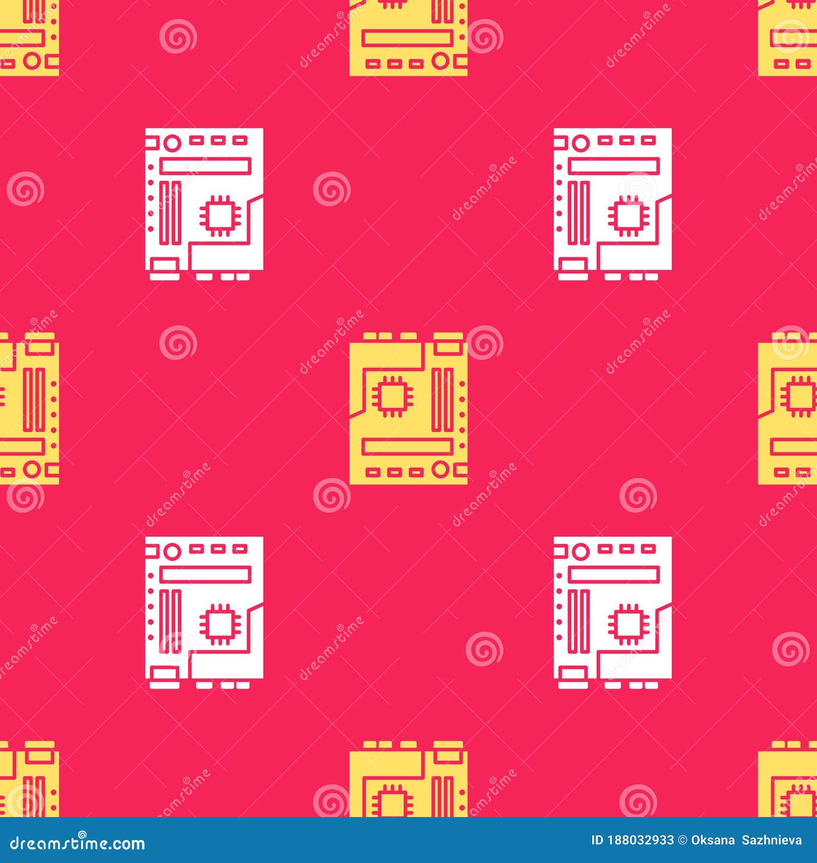 Yellow Electronic Computer Components Motherboard Digital Chip ...