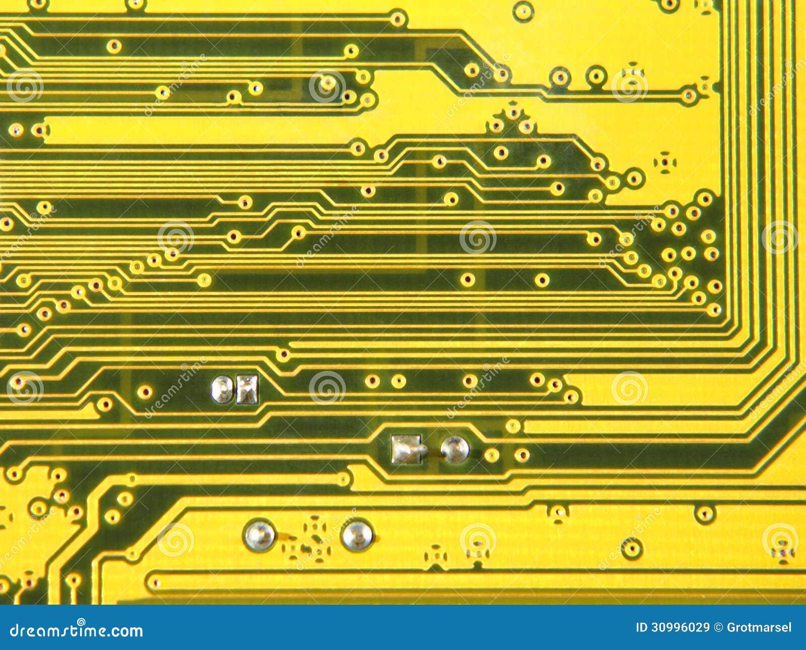 Yellow Electronic Microcircuit. Background. Stock Image - Image of ...