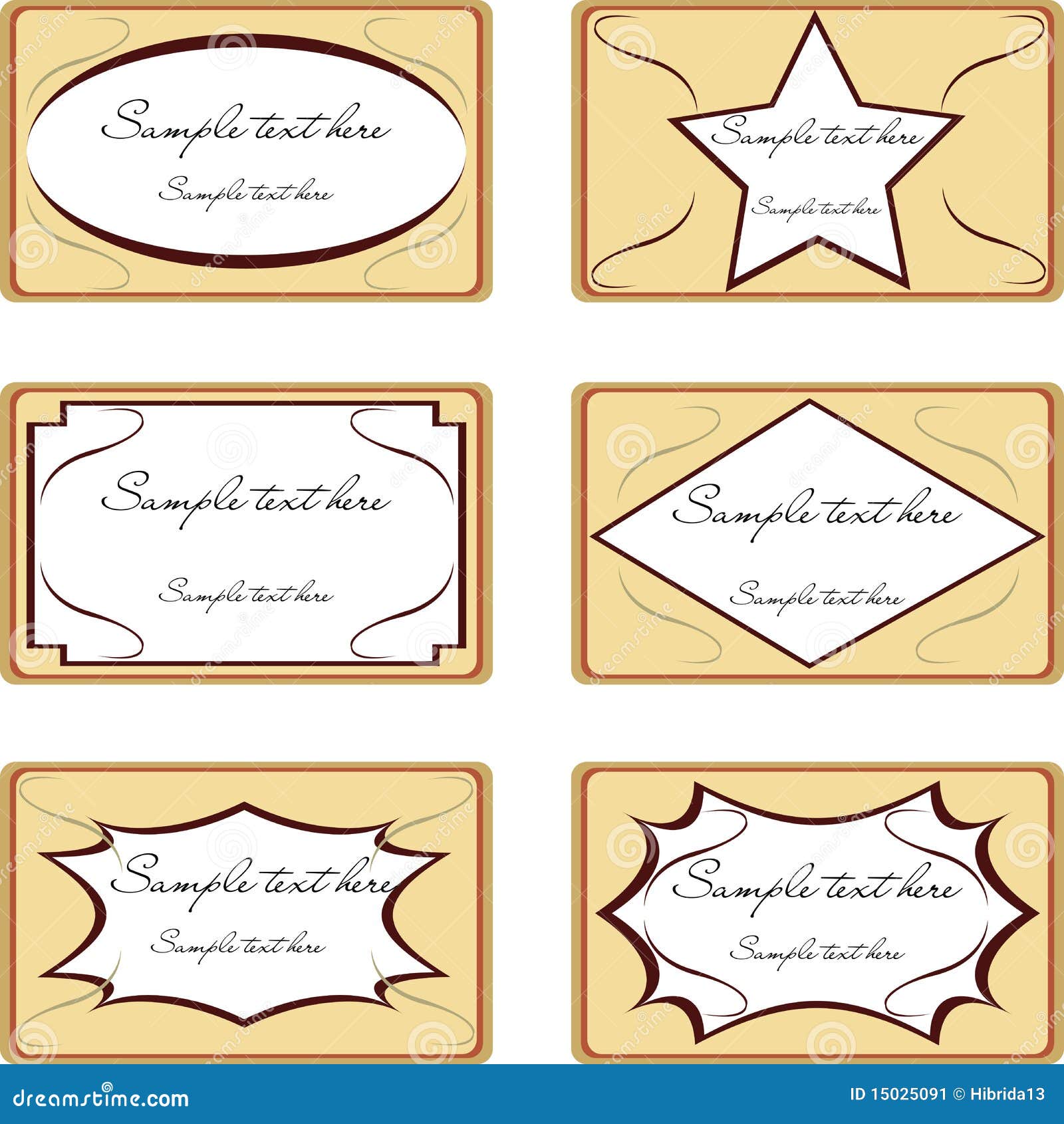 Yellow Elegant Labels Royalty-Free Stock Photography | CartoonDealer ...