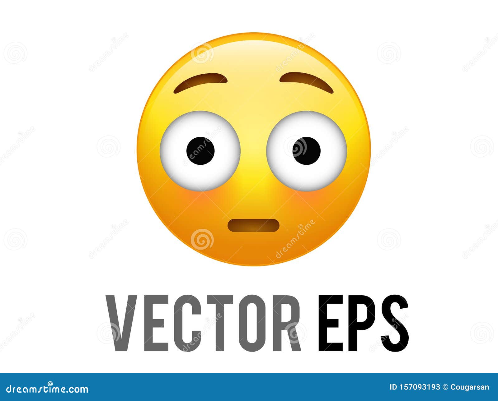 Yellow Embarrassed Face with Flushed Red Cheeks Flat Icon Stock Vector ...