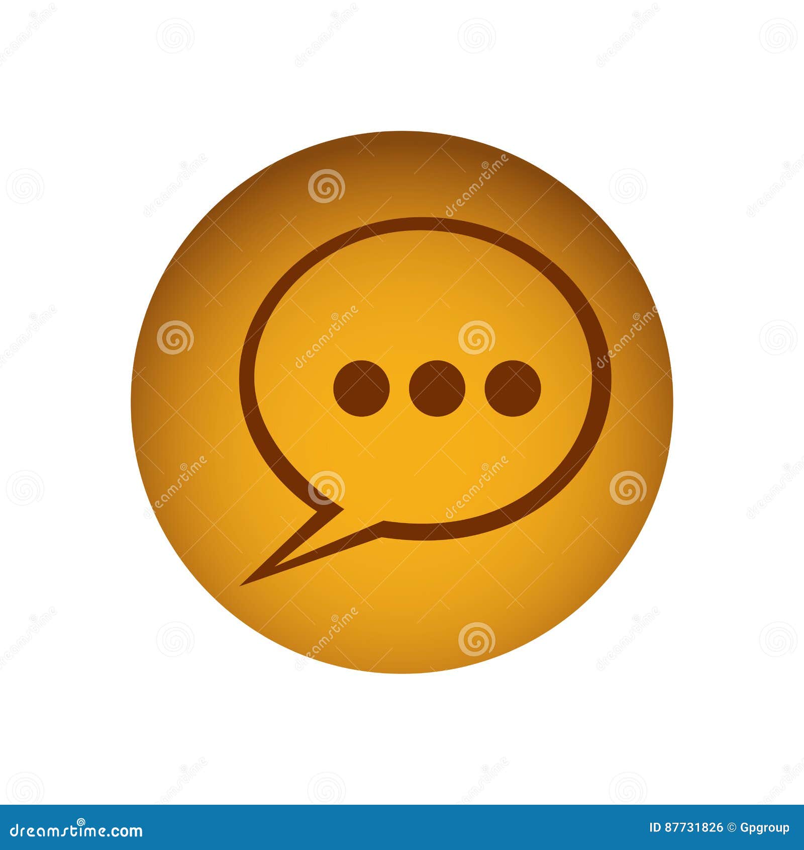 Yellow Emblem Chat Bubble Icon Stock Illustration - Illustration of ...