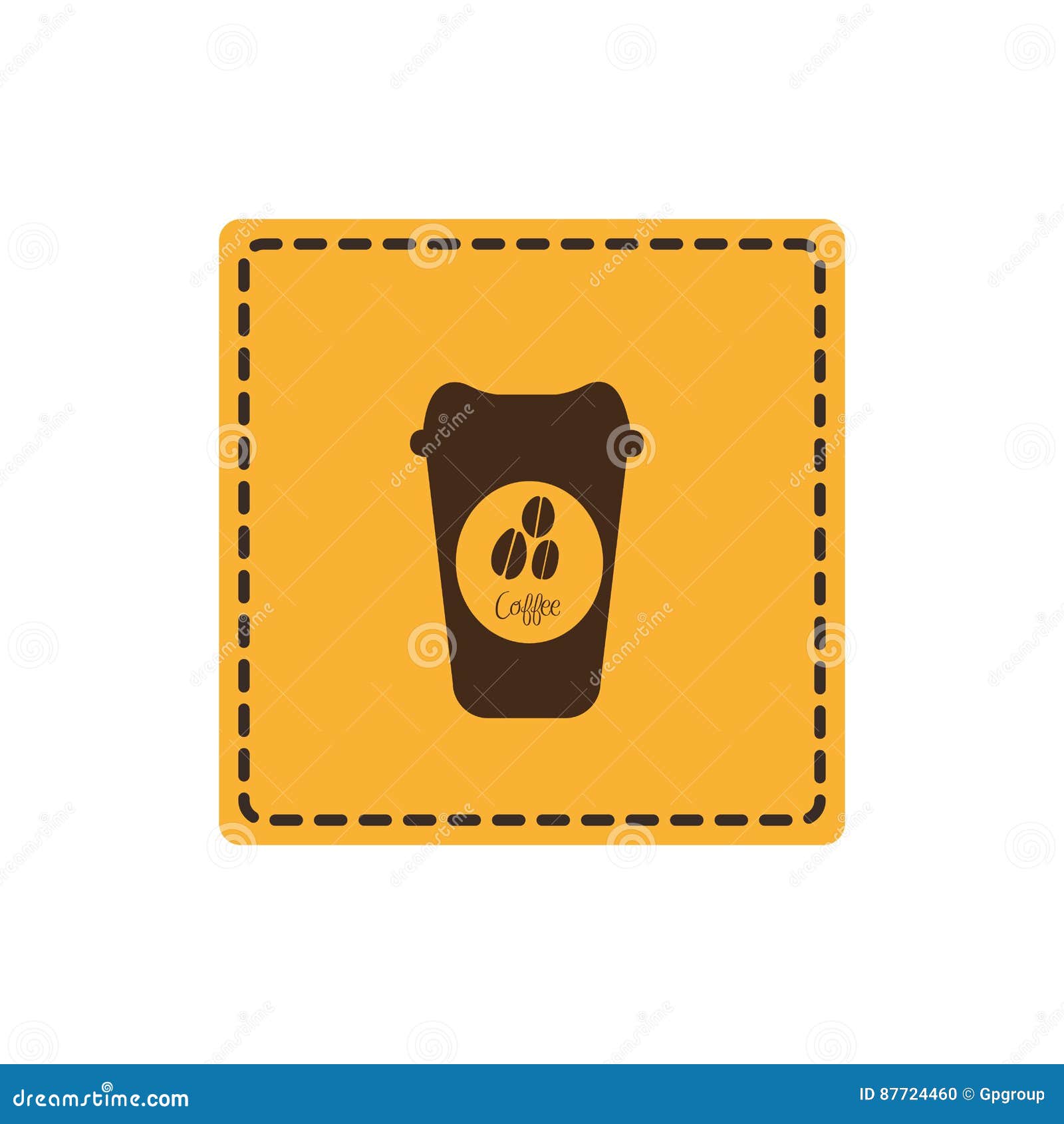 Yellow Emblem Coffee Espresso Icon Stock Illustration - Illustration of ...