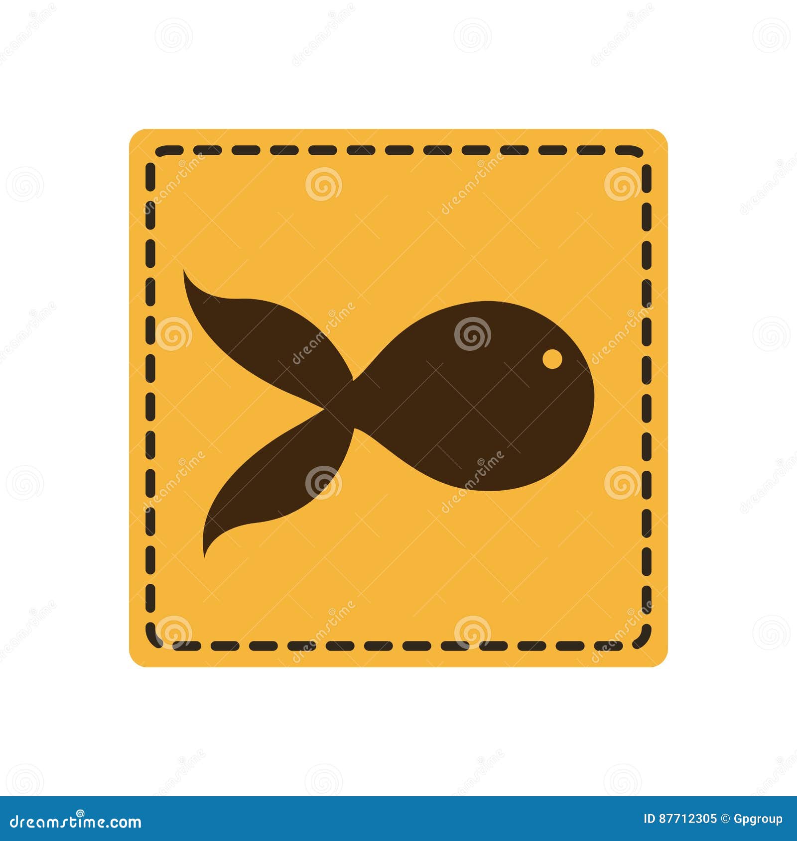 Yellow emblem fish icon stock illustration. Illustration of cartoon ...