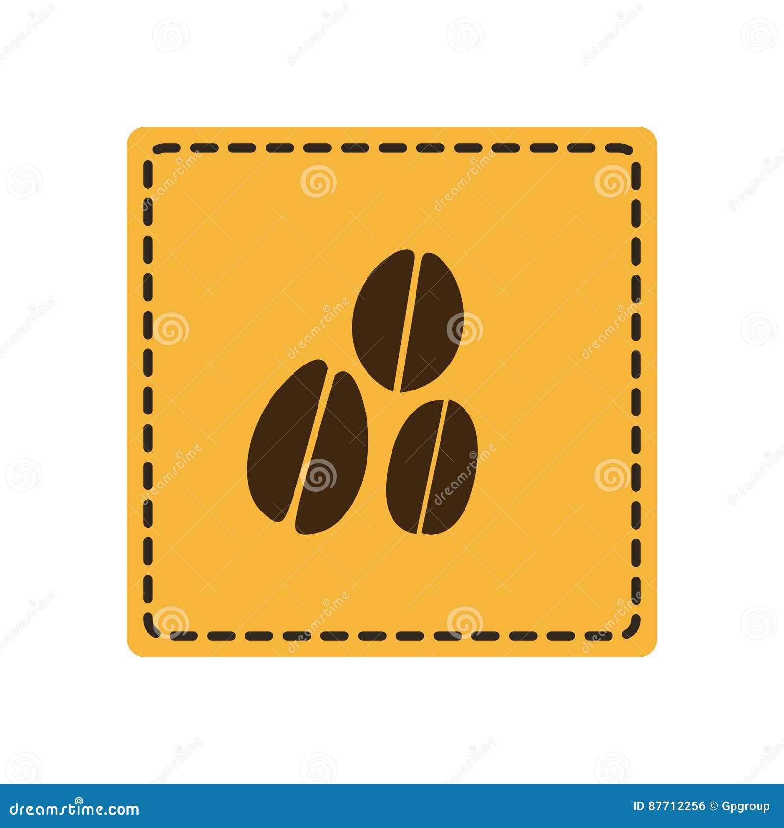 Yellow Emblem Grains Coffee Icon Stock Illustration - Illustration of ...