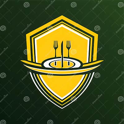 Yellow Emblem Restaurant Logo Stock Illustration - Illustration of ...