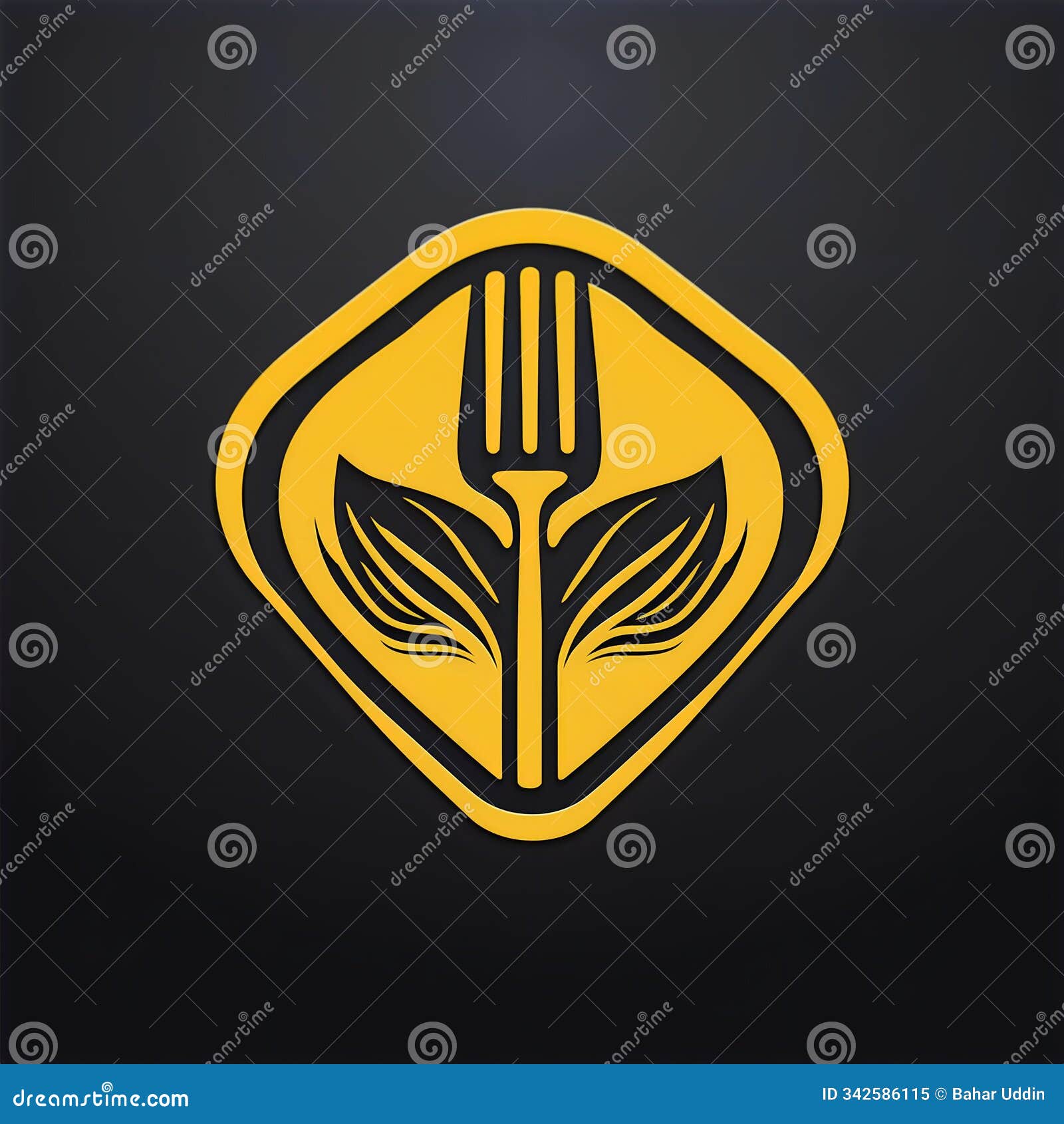 Yellow Emblem Restaurant Logo Stock Illustration - Illustration of ...