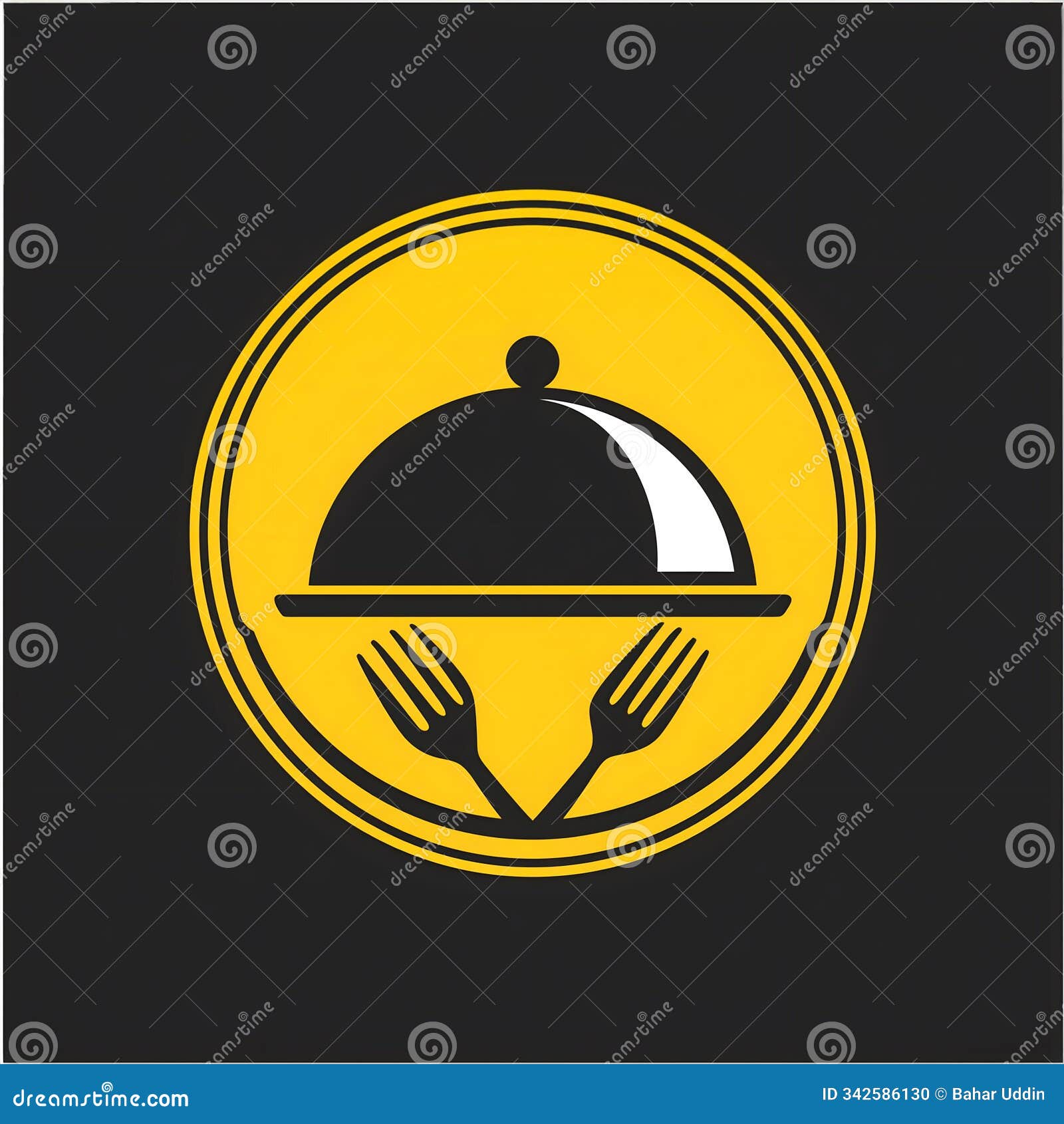 Yellow Emblem Restaurant Logo Stock Illustration - Illustration of ...