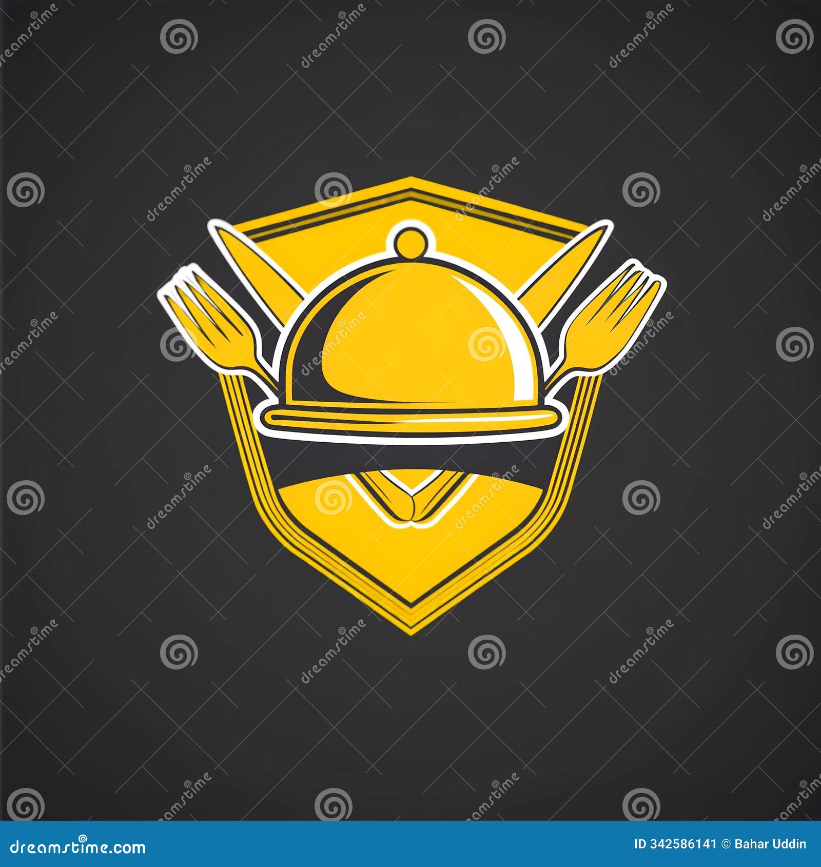 Yellow Emblem Restaurant Logo Stock Photography | CartoonDealer.com ...
