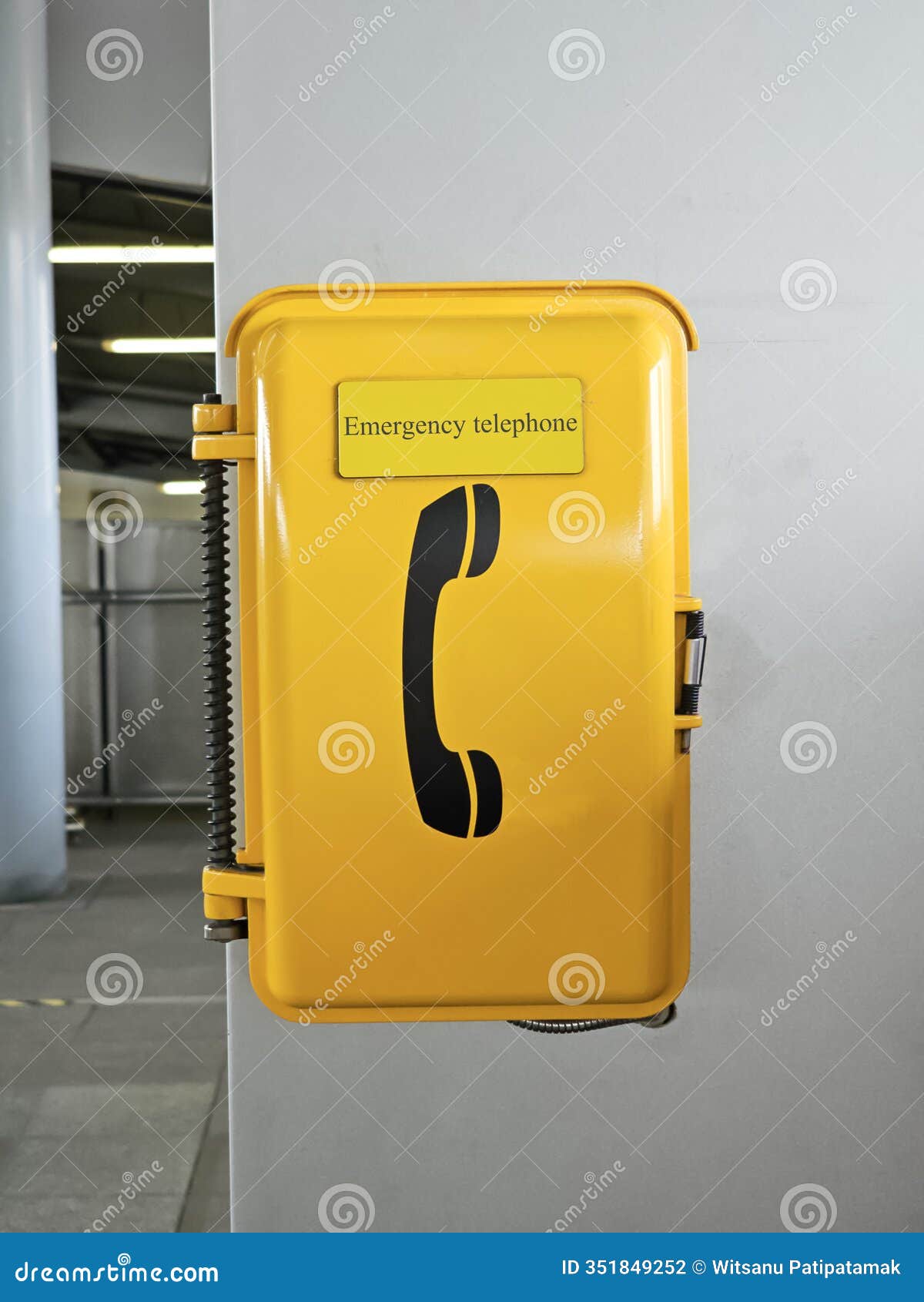 Yellow Emergency Telephone in Public Area Stock Photo - Image of ...