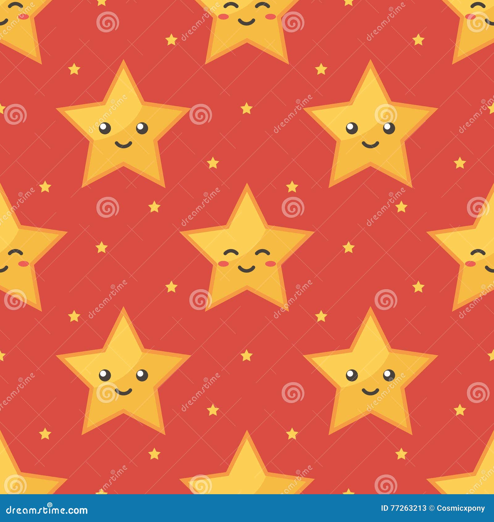 Smiling Star Emoticon. Kawaii Cartoon Illustration | CartoonDealer.com ...