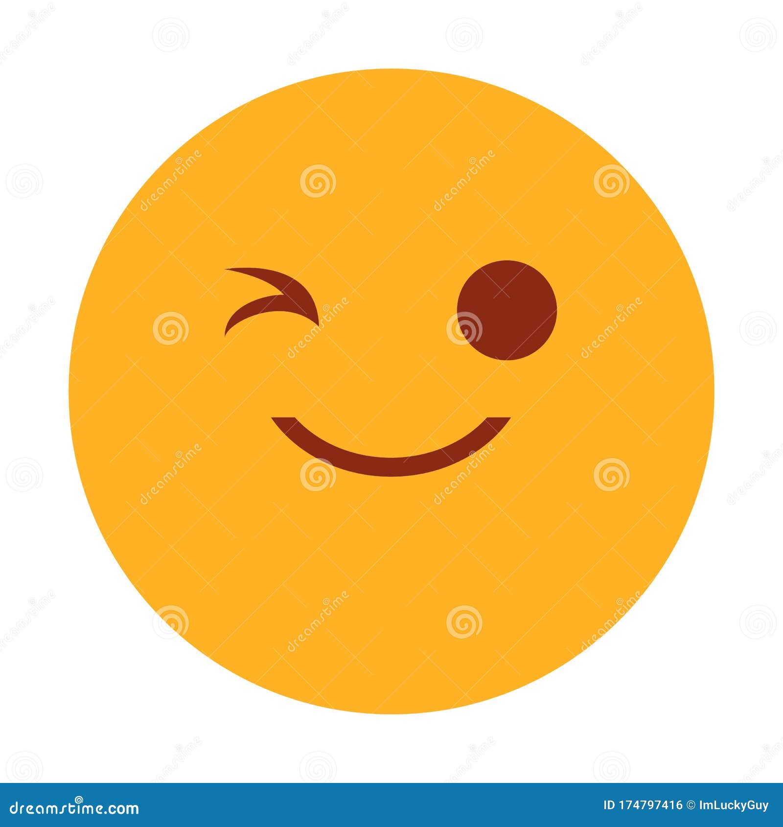 Yellow Emoji Winking Vector Isolated. Symbol for Internet Stock ...
