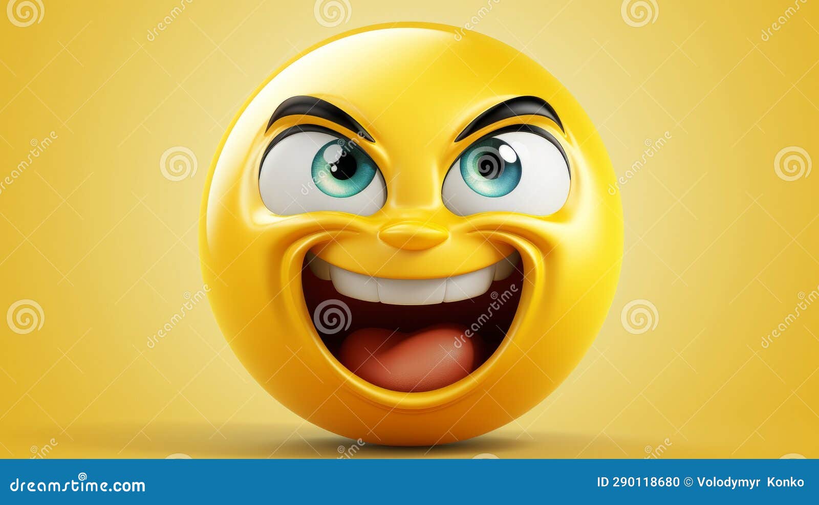 A Yellow Emoticon with a Big Smile on Its Emoji. Generative Ai Stock ...