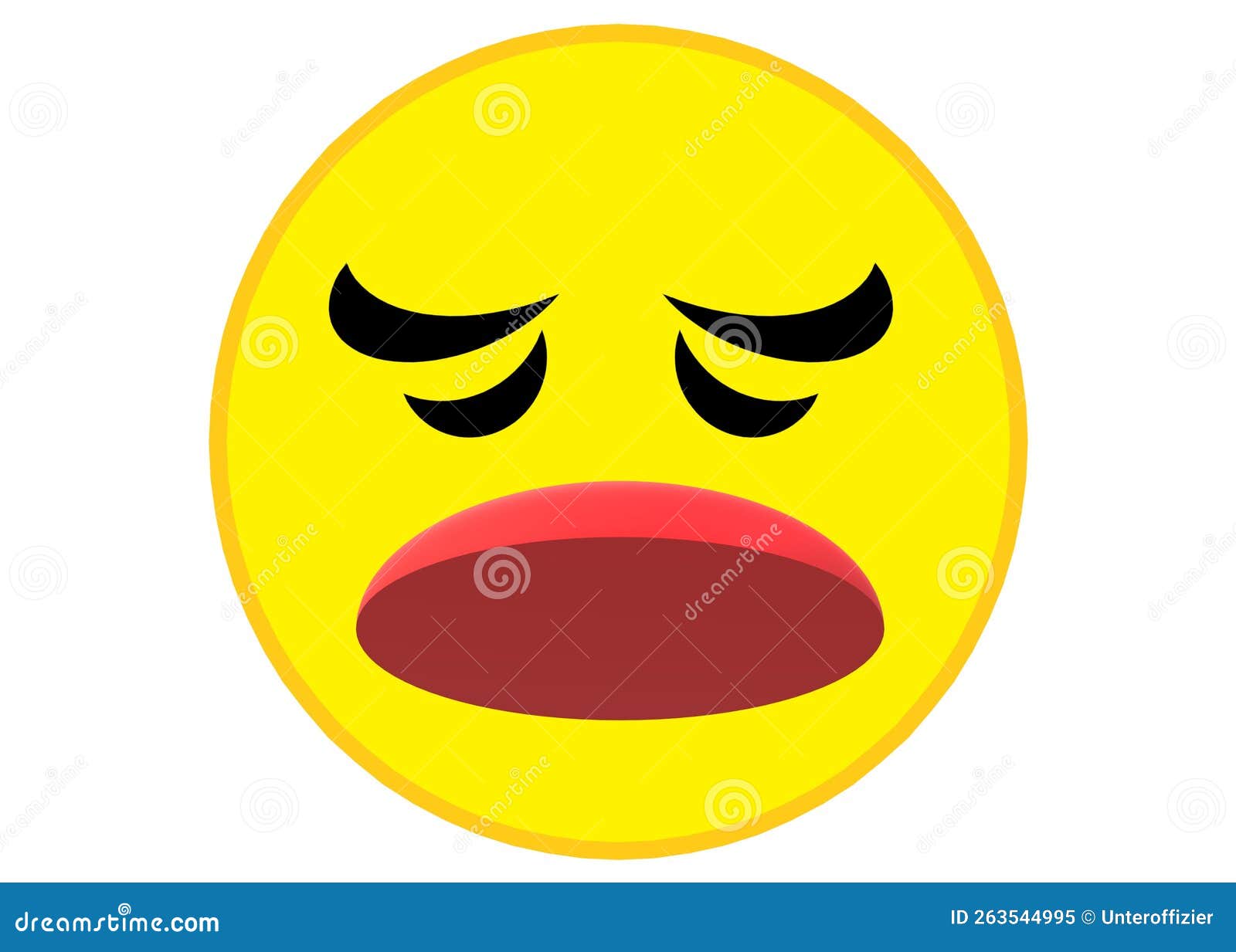 A Yellow Emoticon Smiley with a Grumbling Sad Expression White Backdrop ...