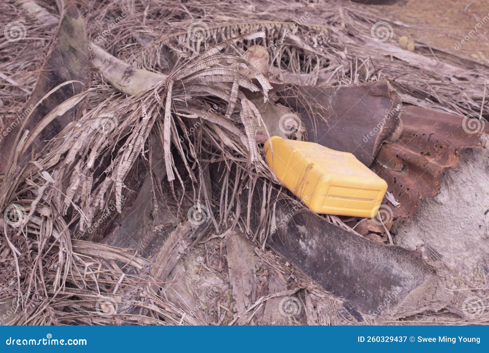 The Yellow Empty HDPE Container at the Farm. Stock Image - Image of ...