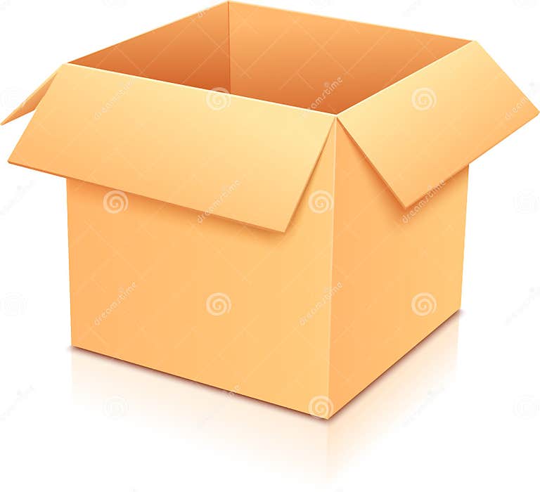 Yellow empty paper box stock vector. Illustration of color - 28547754