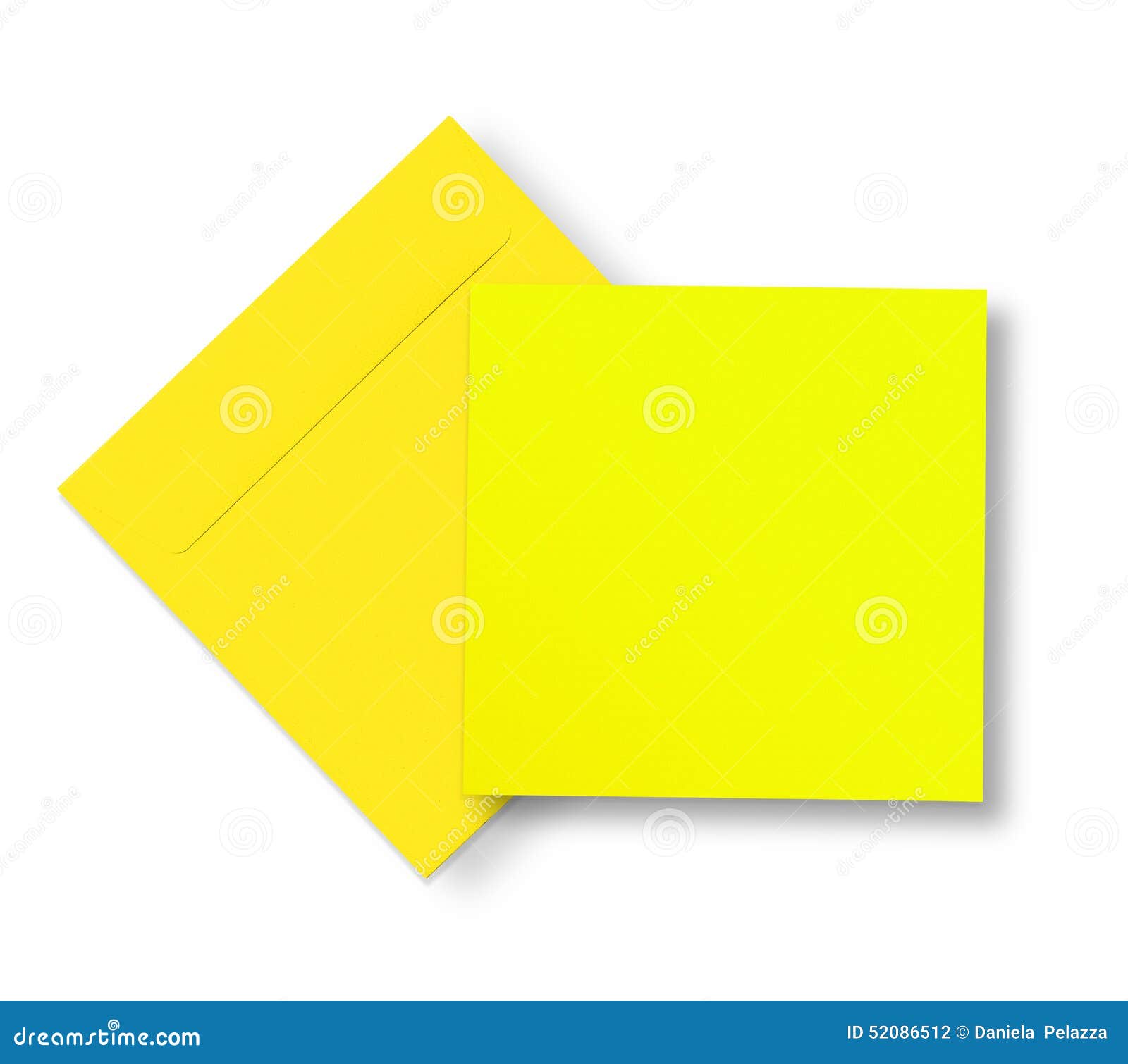 Yellow Envelope and Card on White Stock Photo - Image of correspondence ...