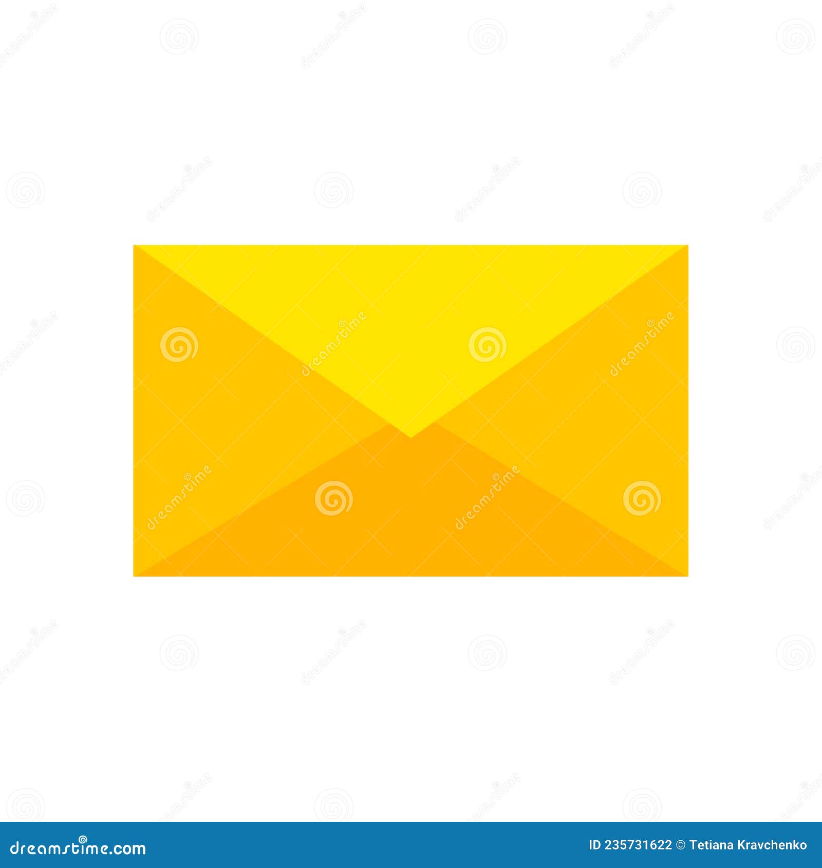 Yellow Envelope Icon. Correspondence Mail. Postage Sign. Communication ...