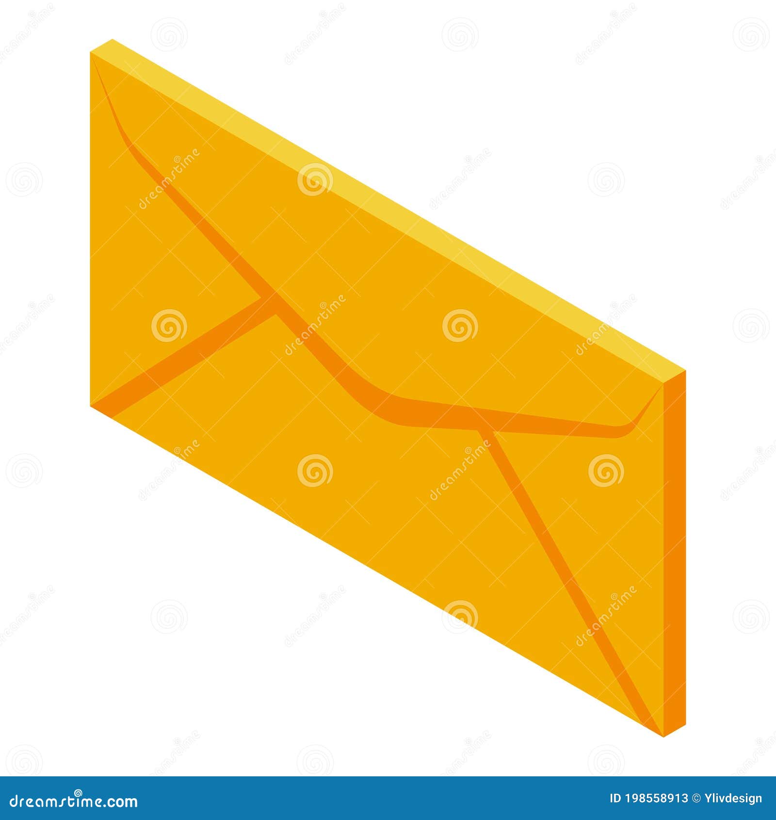 Yellow Envelope Icon, Isometric Style Stock Vector - Illustration of ...