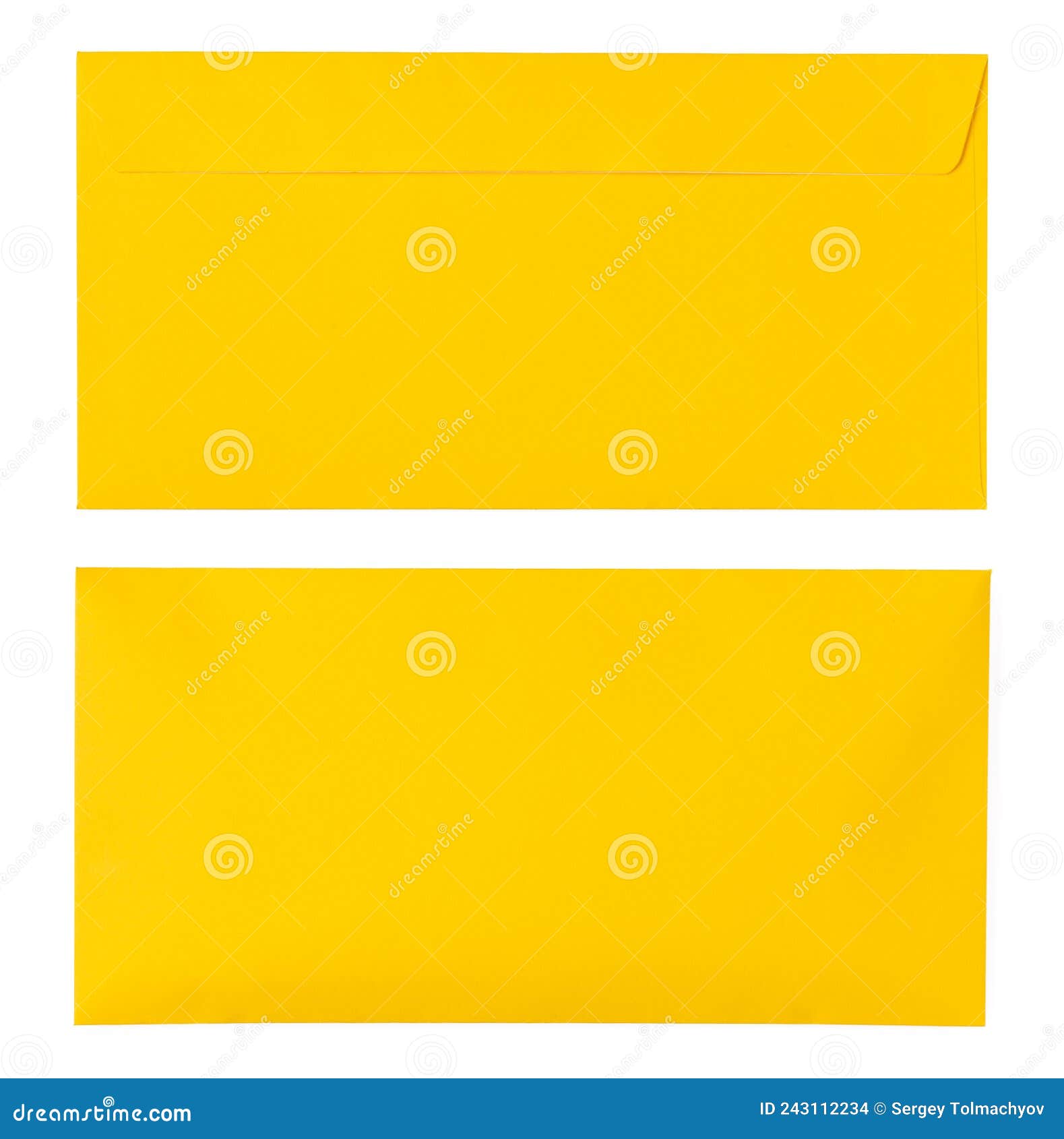 Yellow Envelope Isolated on White Background Stock Photo - Image of ...