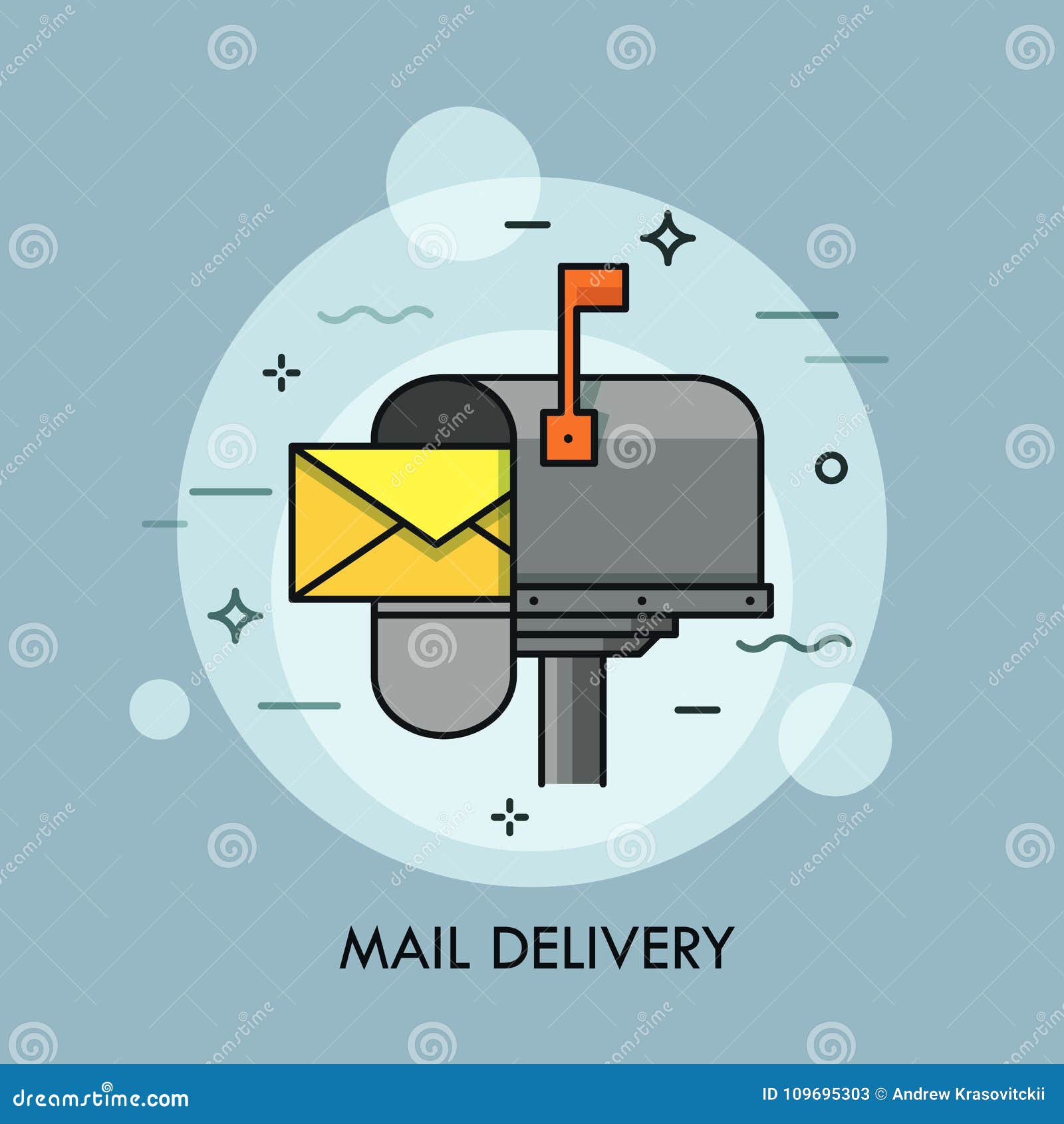 Yellow Envelope in Opened Mailbox. Express Mail Delivery, Courier and ...