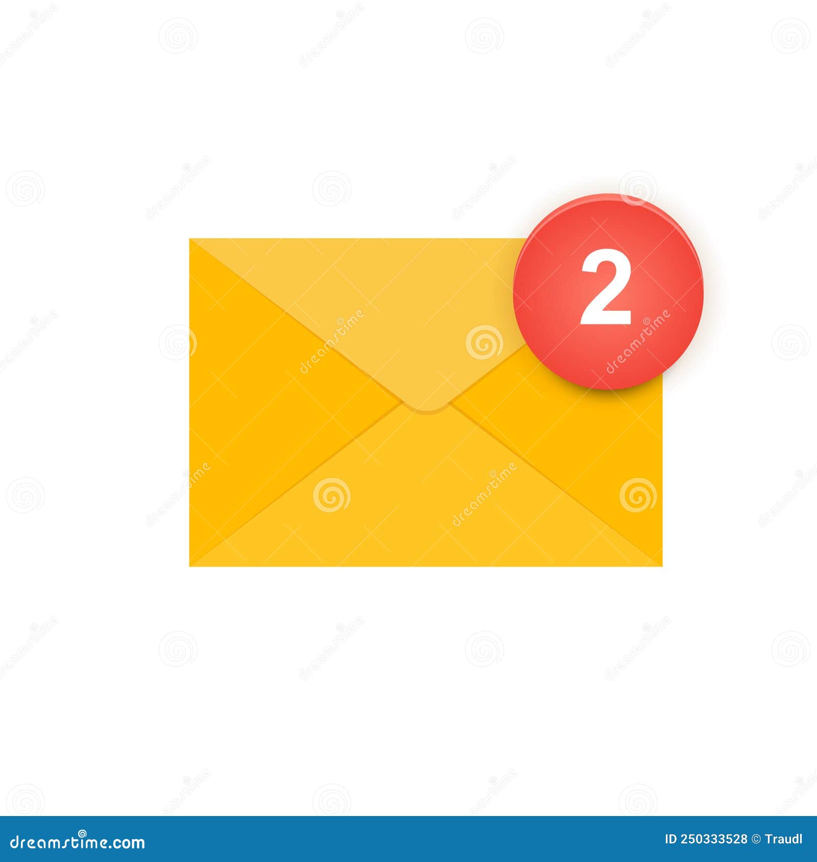 Yellow Envelope with Red Notification that Indicate Incoming Emails ...