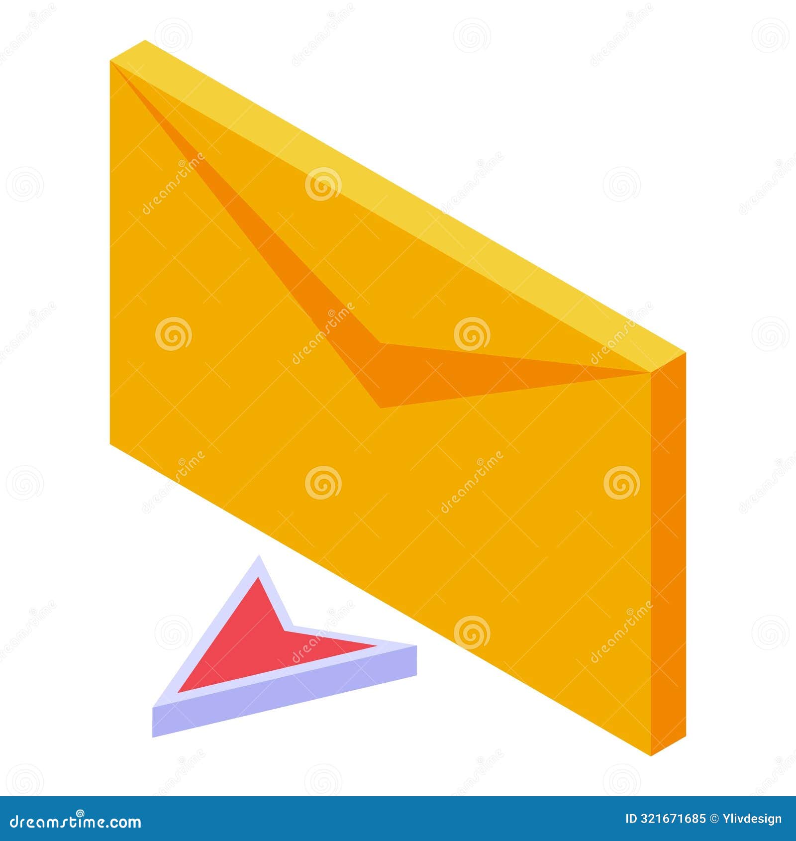 Yellow Envelope Sending Email with Red Cursor Arrow Pointing on it ...