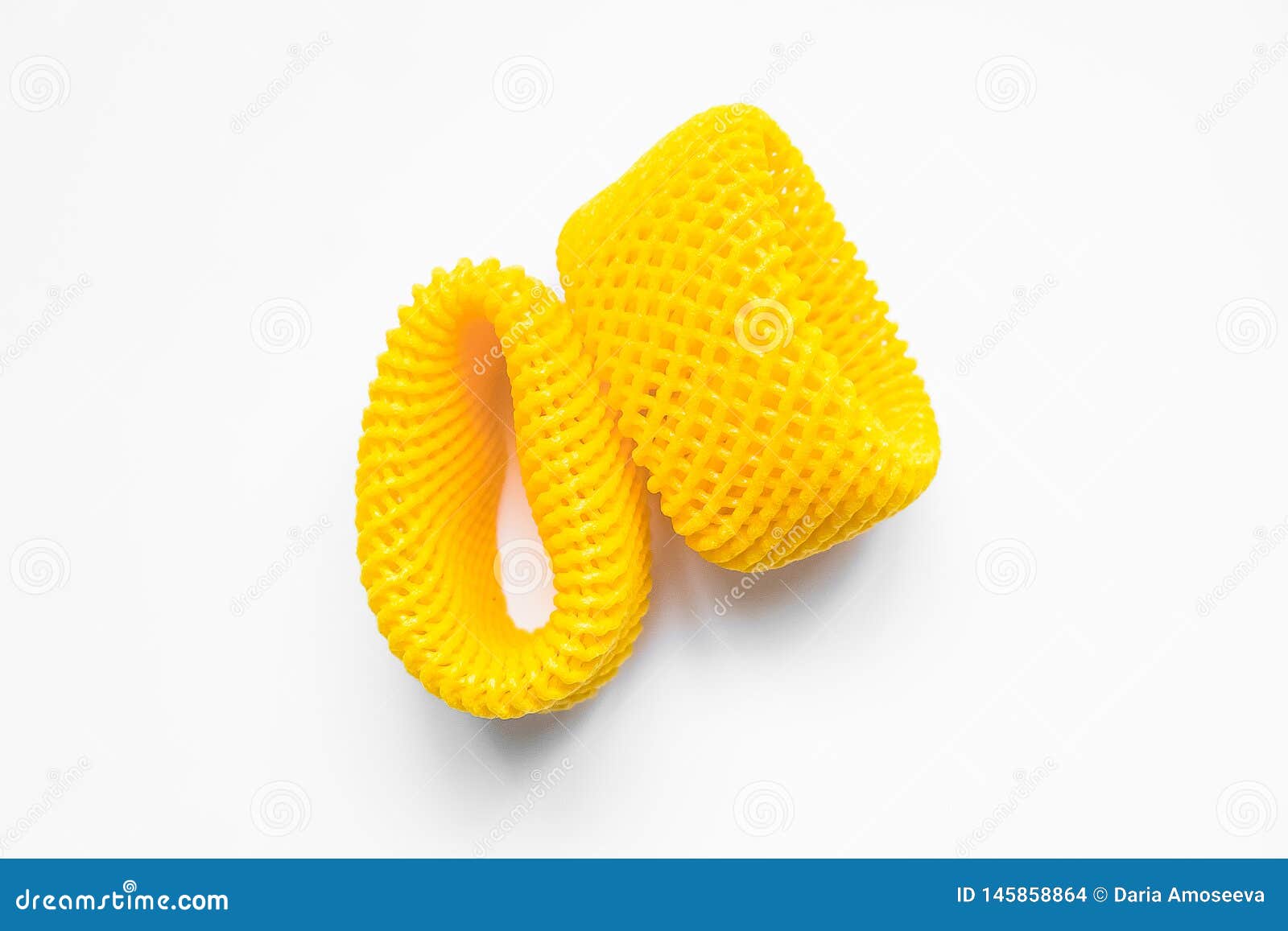 Yellow EPE Fruit Nets Close-up Isolated. Expanded Polyethylene Foam ...