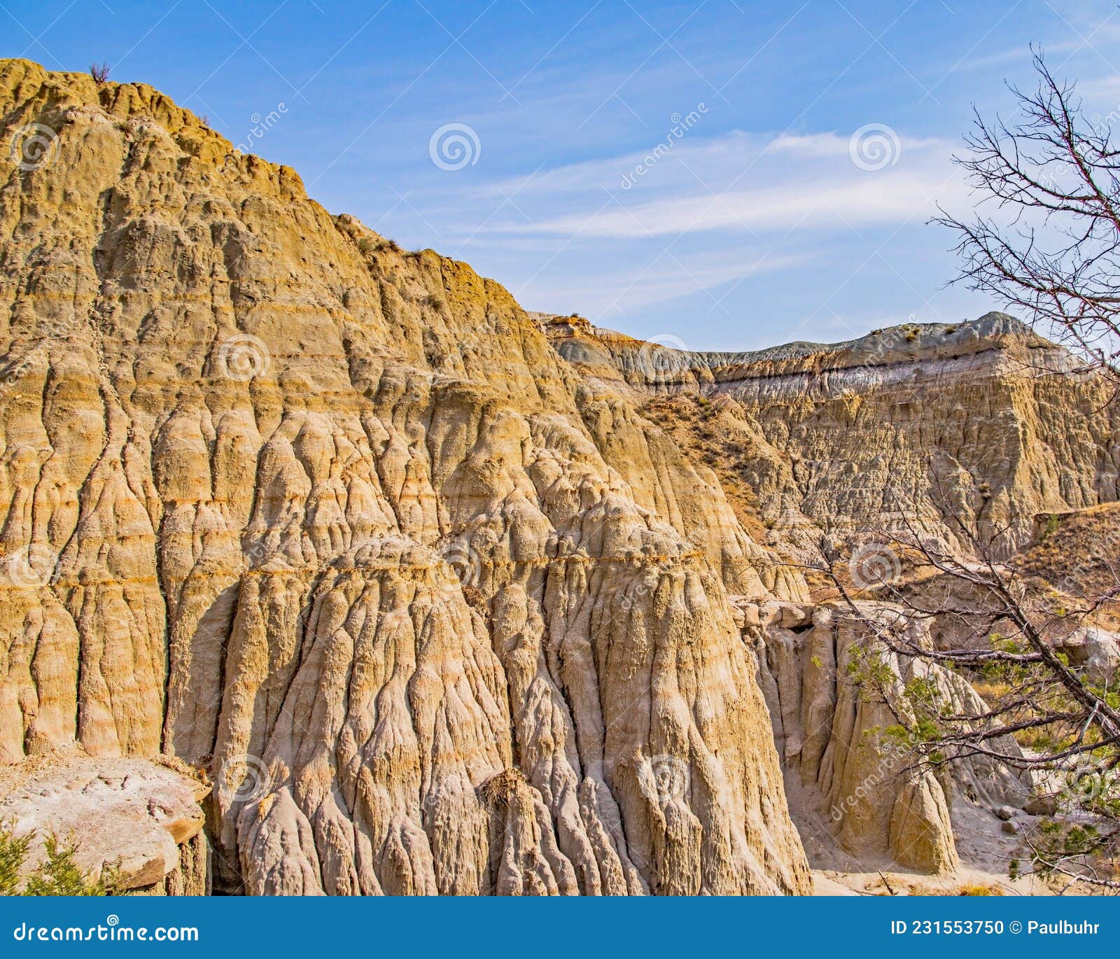 Yellow eroded hills stock photo. Image of angled, color - 231553750