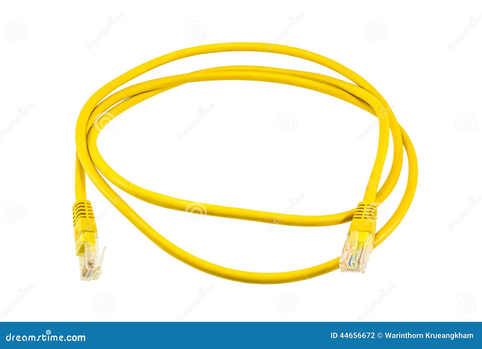 Yellow Ethernet Cable On White Background With Binary Code Numbers ...