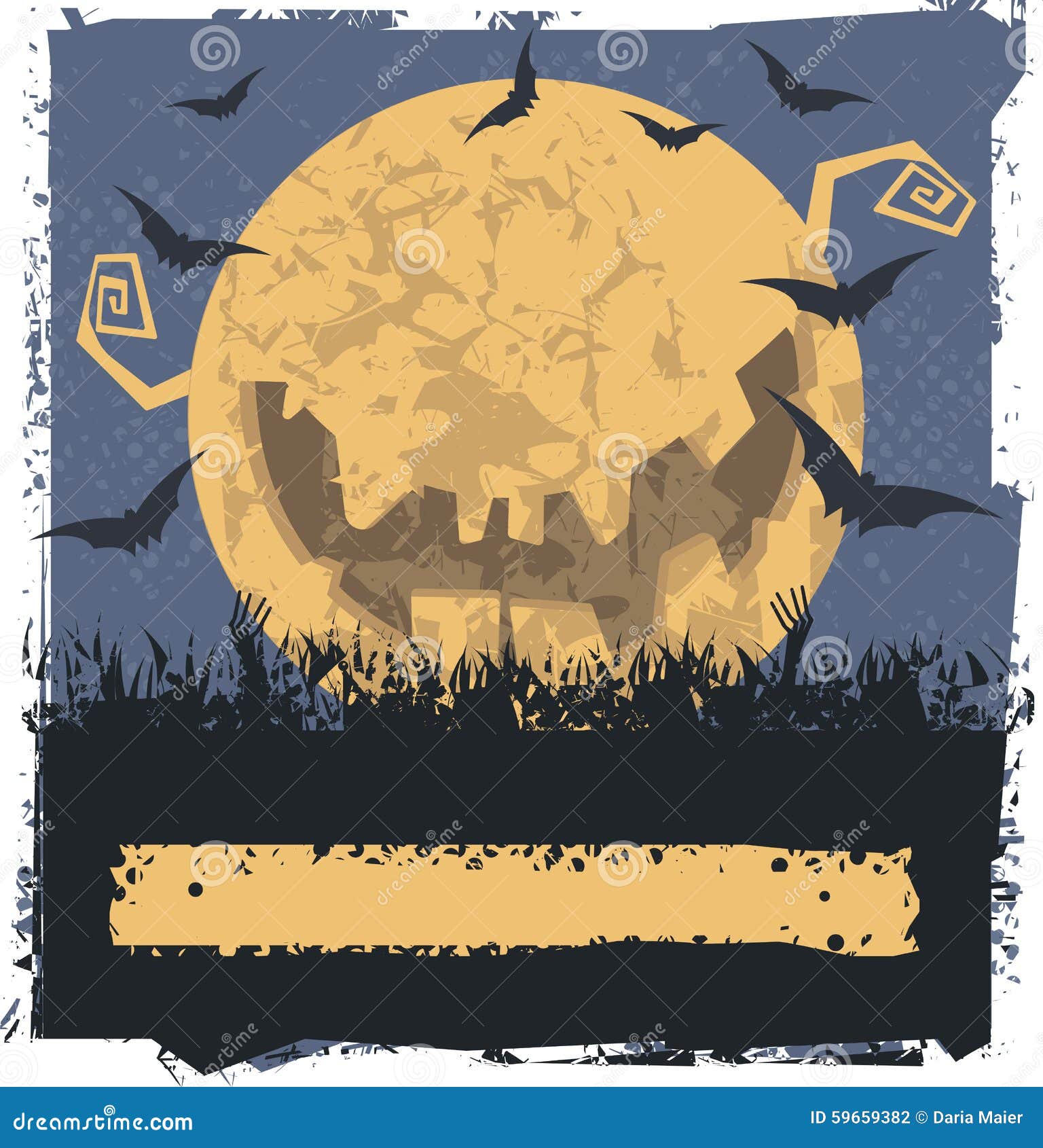 Yellow evil moon stock vector. Illustration of orange - 59659382