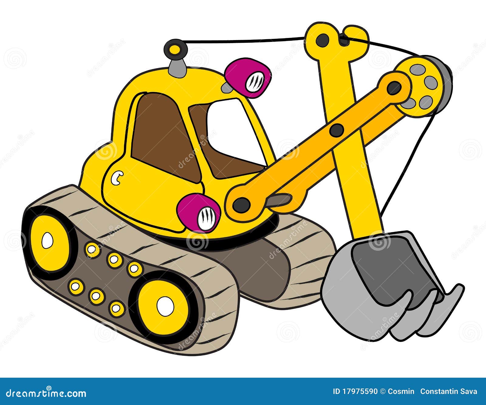 Yellow Excavator Isolated Royalty-Free Stock Photo | CartoonDealer.com ...