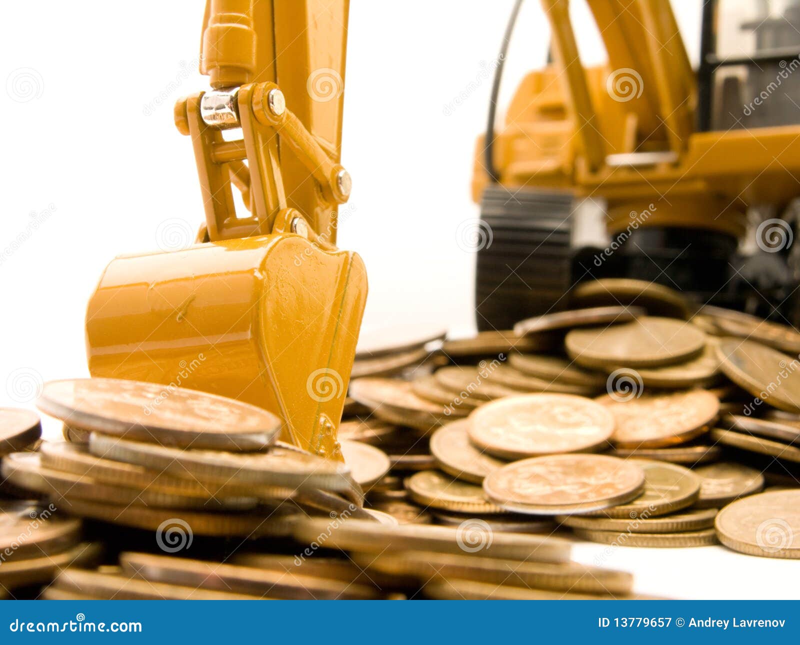 An Excavator Is Digging A Ditch Alongside A Newly Built Road Royalty ...