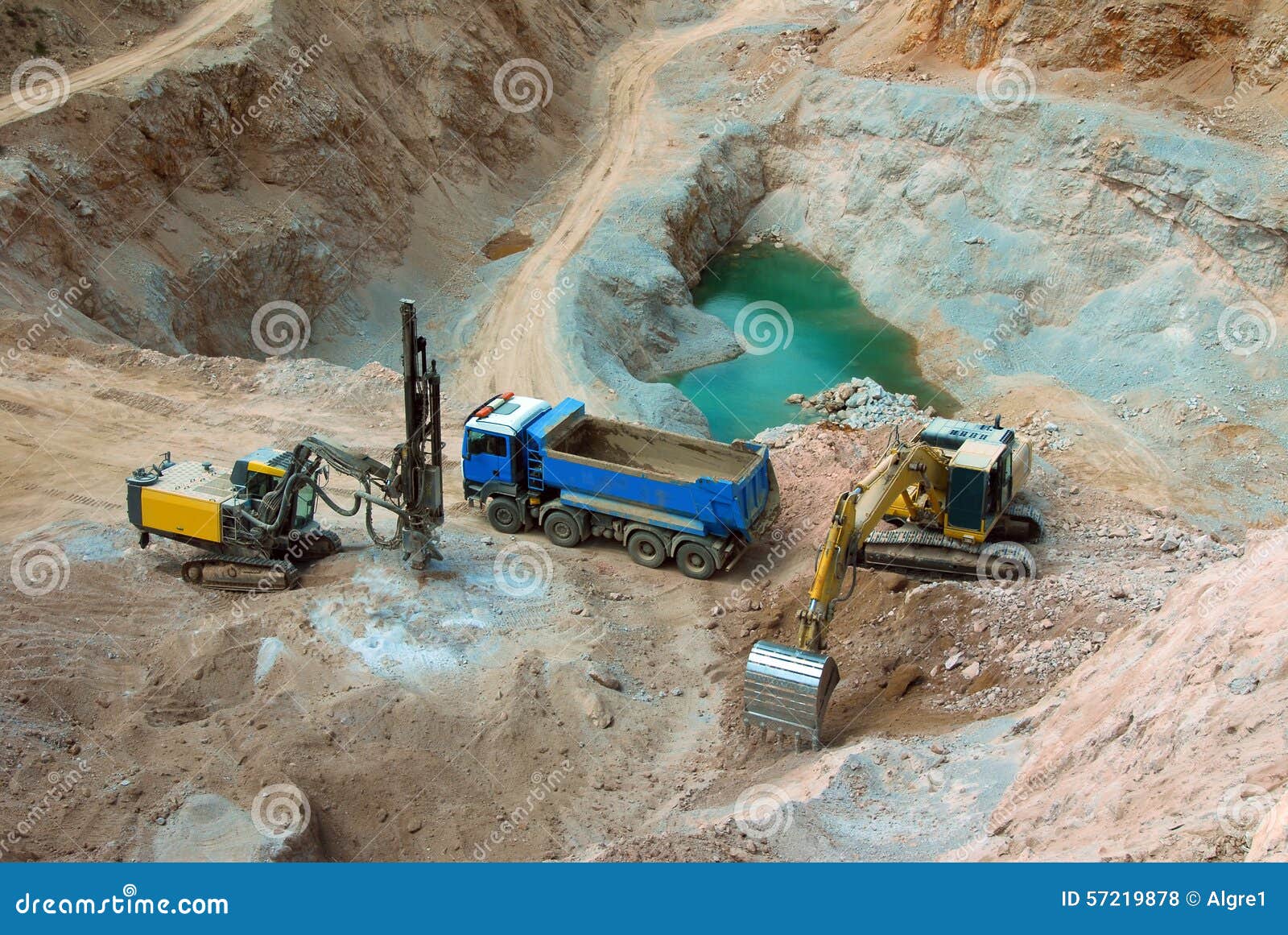 Yellow excavator, dredge stock photo. Image of excavation - 57219878