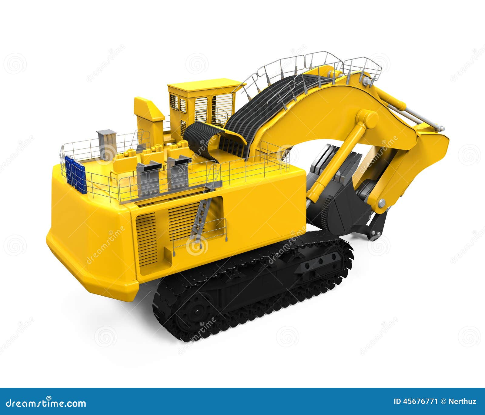 Yellow Excavator Isolated stock image. Image of digger - 45676771